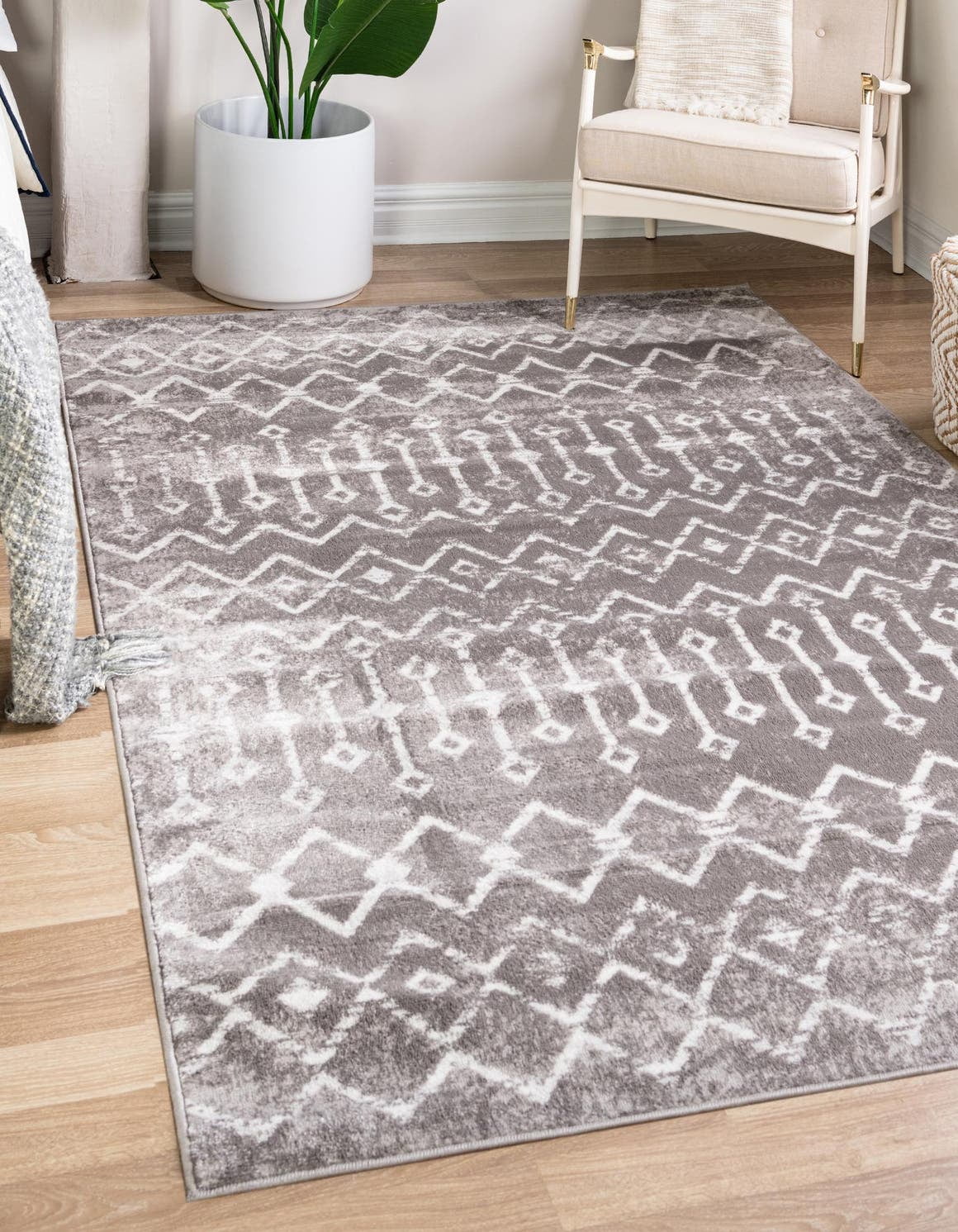 Unique Loom Gypsy Bohemian Trellis Rug Stone Gray/Ivory 10' x 13' 1 ...