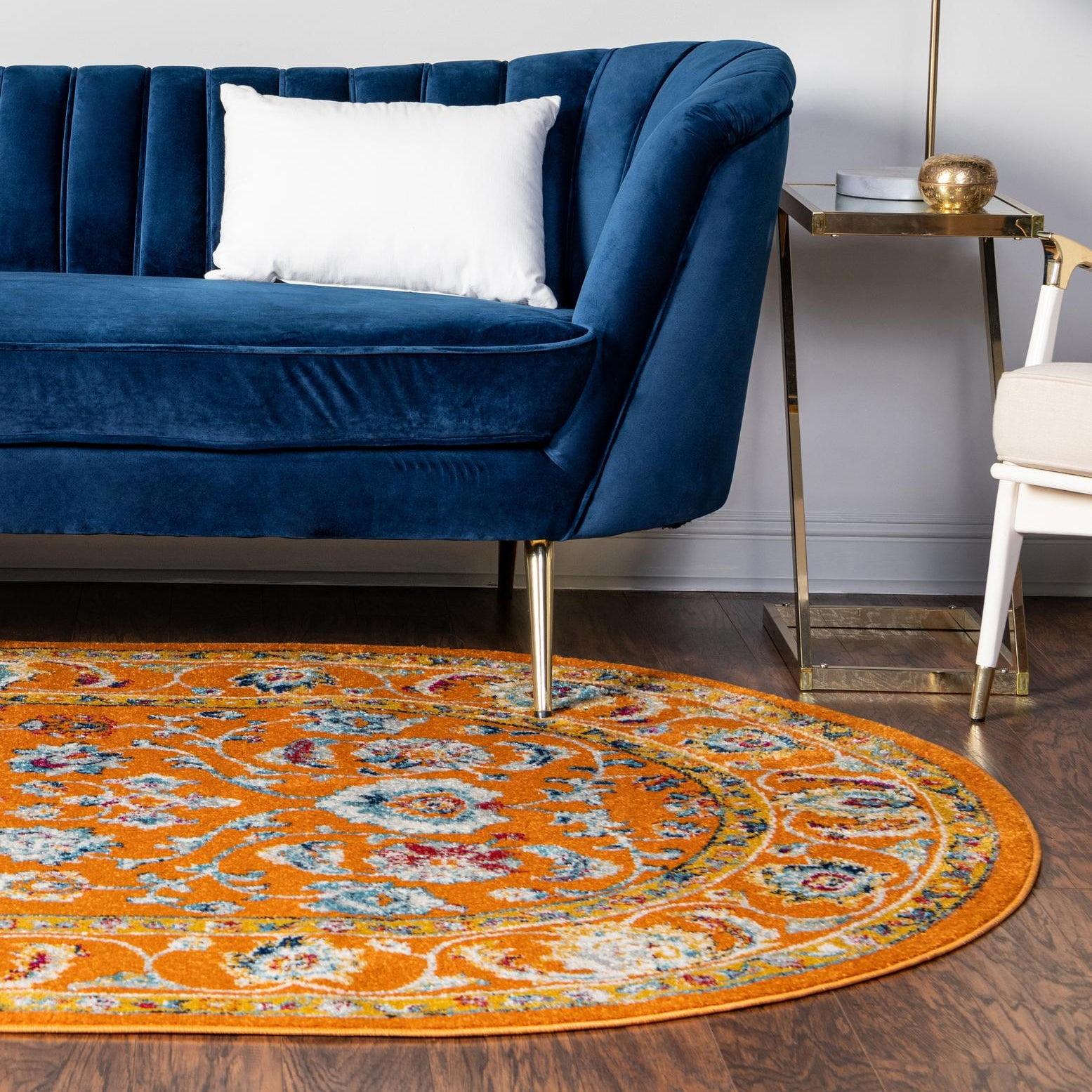Unique Loom Aurelia Collection Area Rug - Hadrian (4' x 6' Oval Orange ...