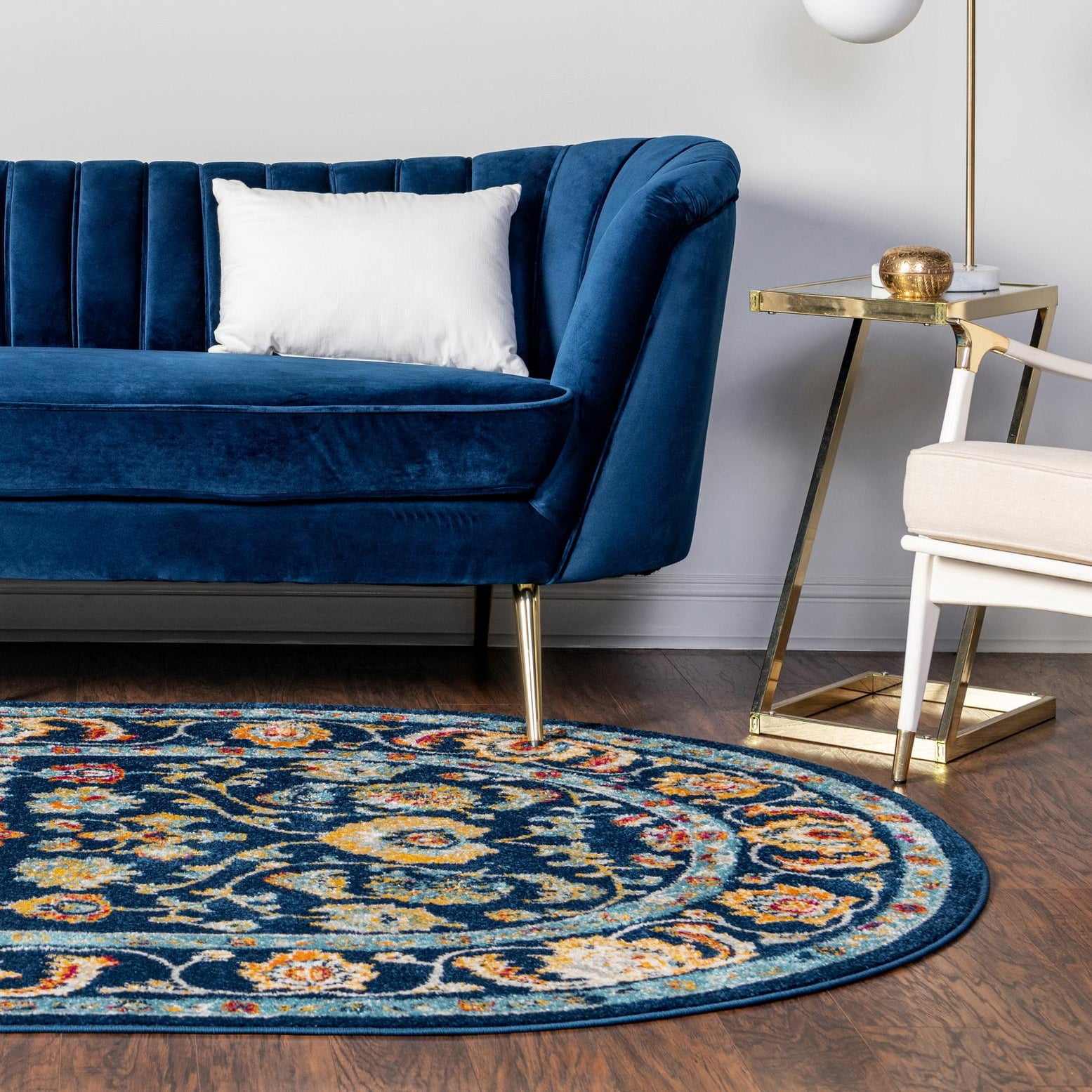 Unique Loom Aurelia Collection Area Rug - Hadrian (5' x 8' Oval Navy ...
