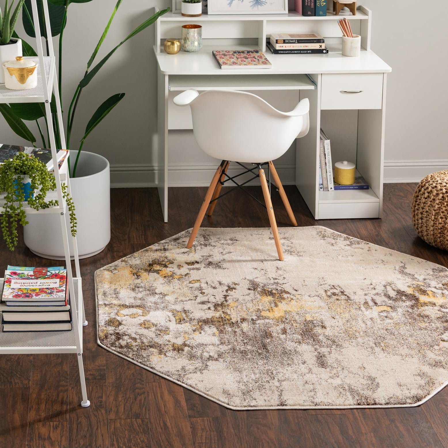 Unique Loom Helios Collection Area Rug - Santorini (5' Octagon Ivory ...