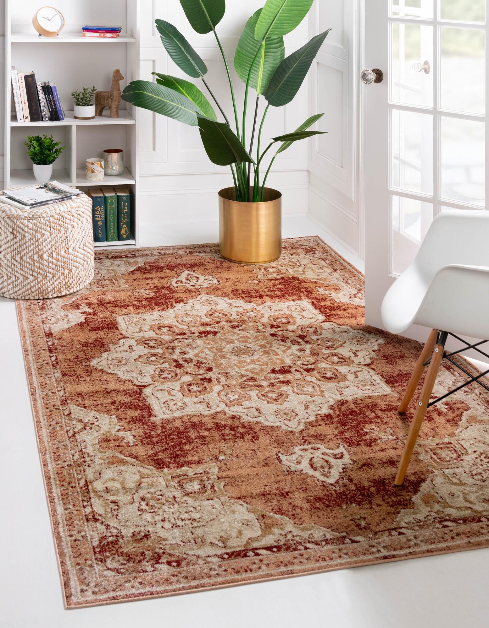 Unique Loom Helios Utopia Rug , 9' 0" x 12' 0" ,Rust Red - Walmart.com