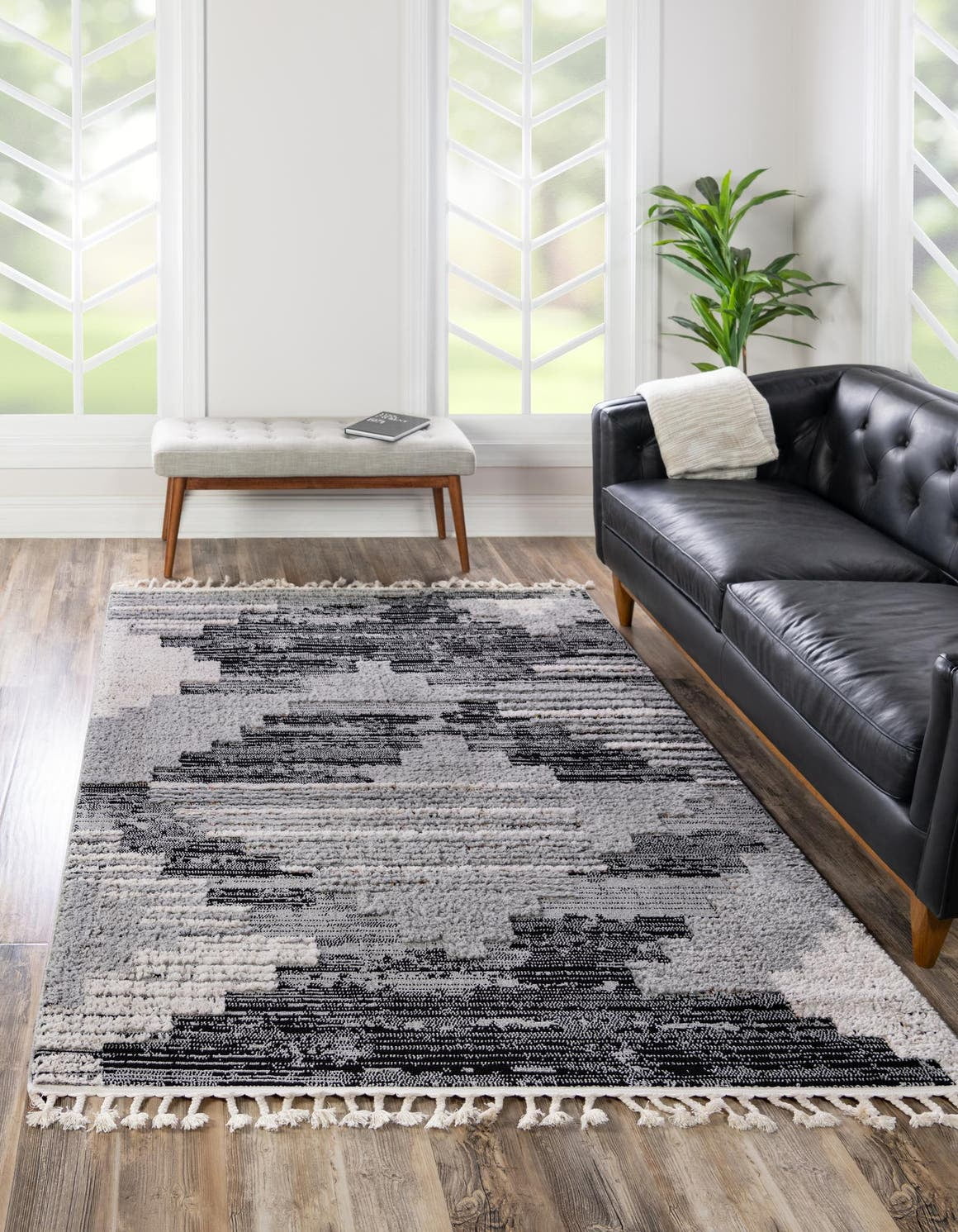 Unique Loom Henderson Cherokee Rug Fossil Gray/Black 9' x 12' 2 ...