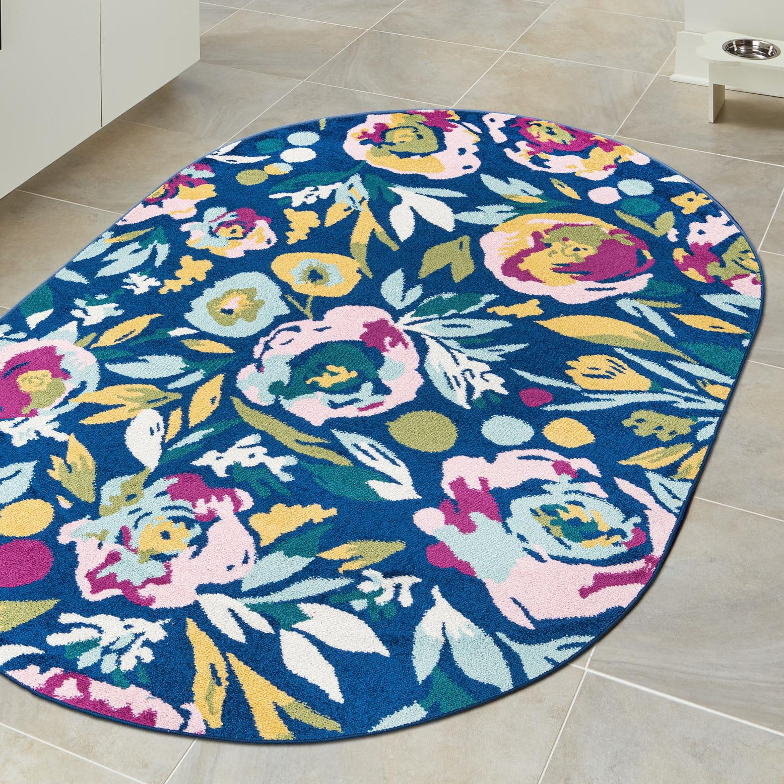 Unique Loom Bloom Collection Area Rug - Hyacinth (5' 3" x 7' 10" Oval ...