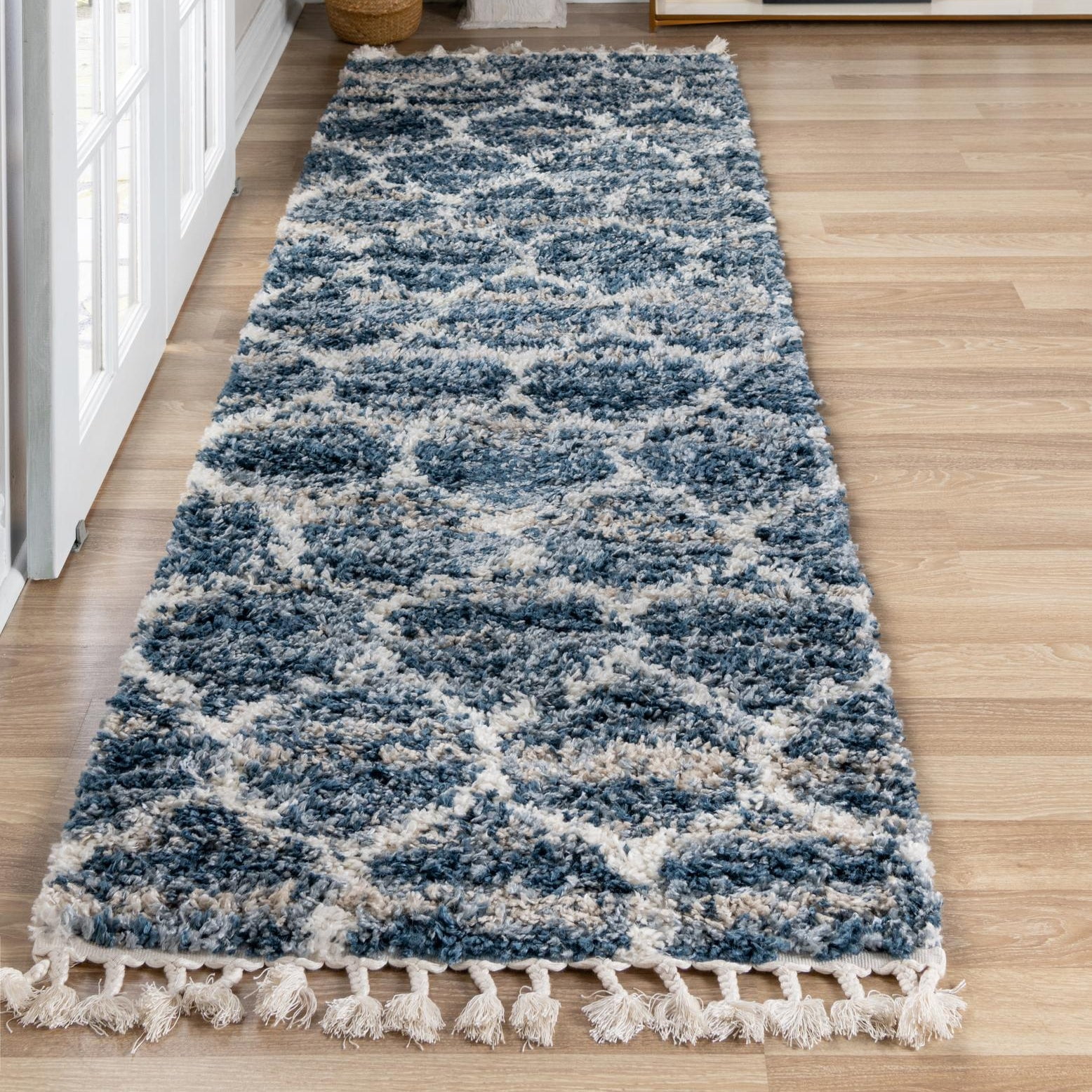 Unique Loom Hygge Shag Collection Area Rug - Trellis (2' 7" x 8' 2 ...