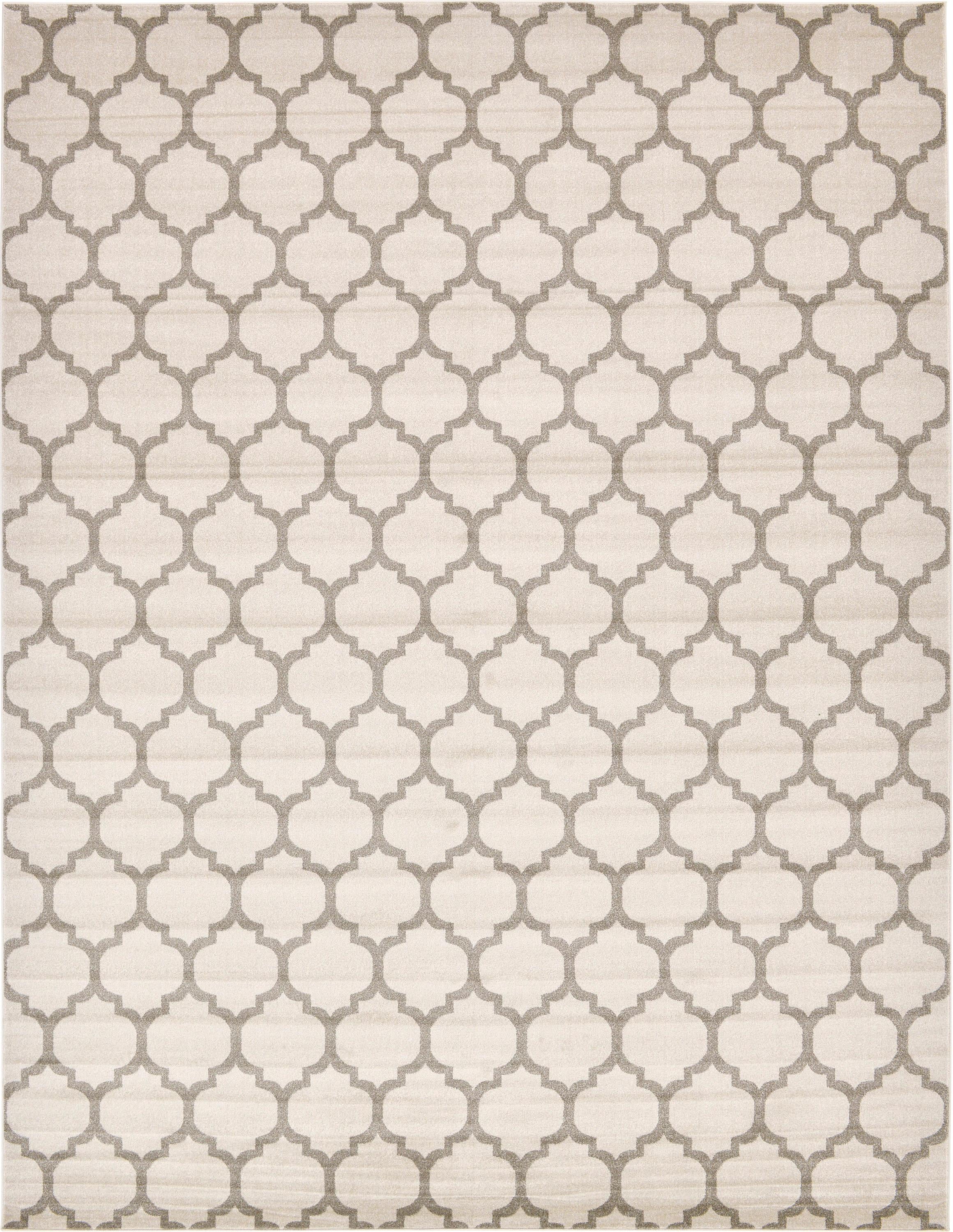 Unique Loom Indoor Rectangle Geometric Modern Area Rugs Beige, 12' 2 x ...