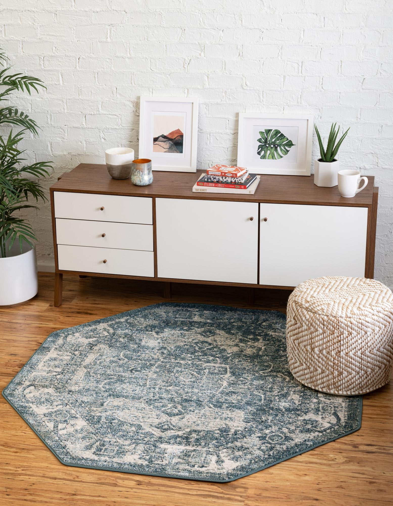 Unique Loom Isabella Collection Area Rug - Adjani (7' 10" Octagon Blue ...