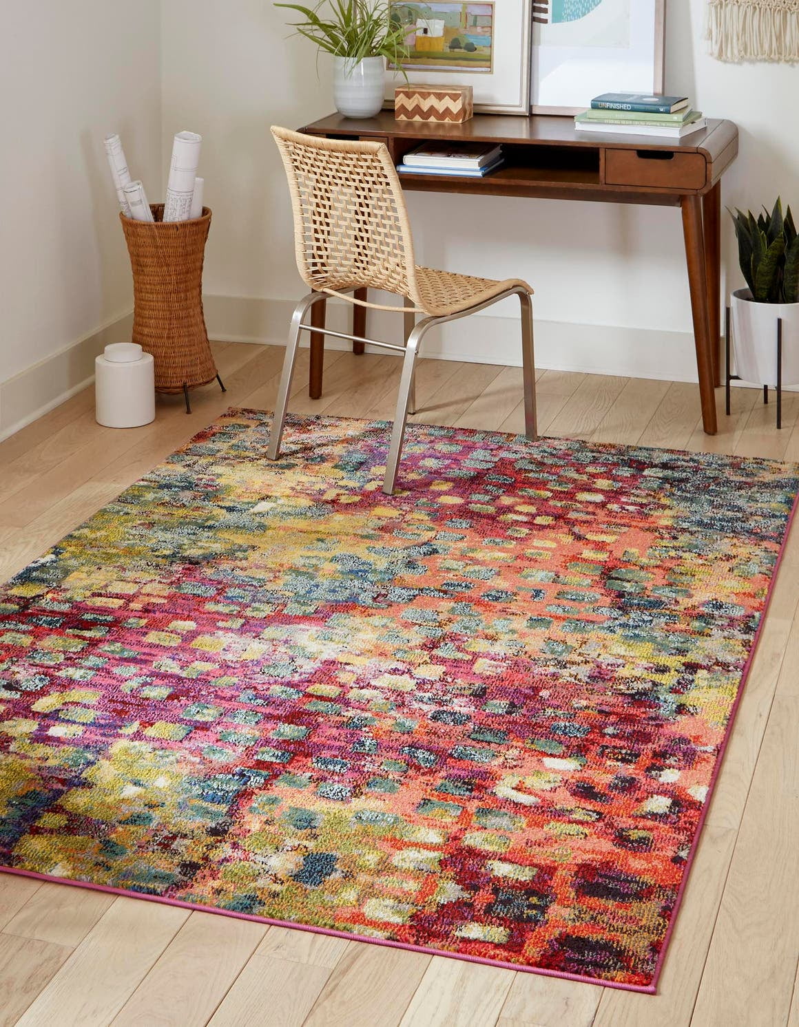 Unique Loom Ivy Jardin Rug Multi/Cream 10' x 13' 1" Rectangle Abstract ...