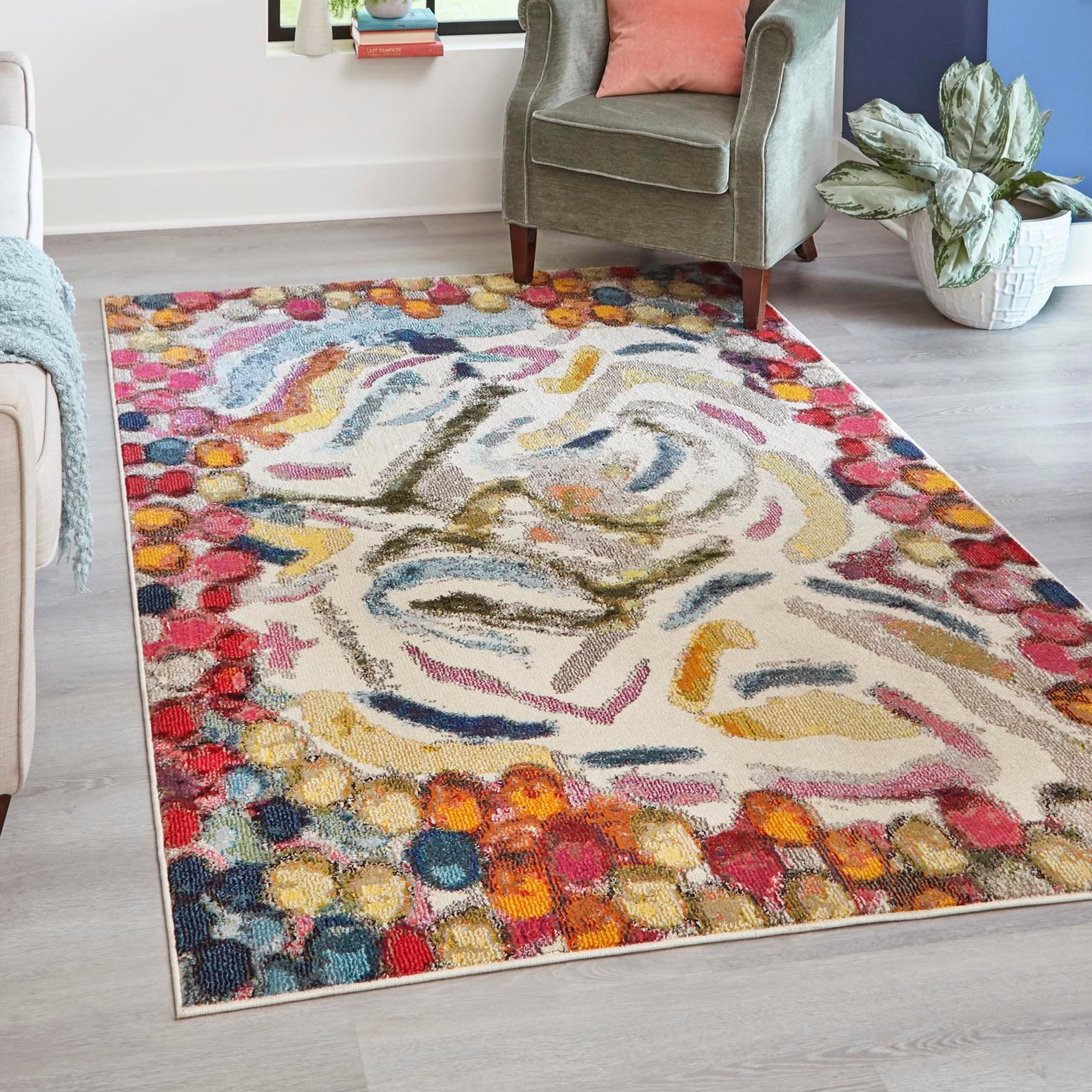 Unique Loom Vivid Collection Area Rug - Jaipur (6' x 9' Rectangle Multi ...