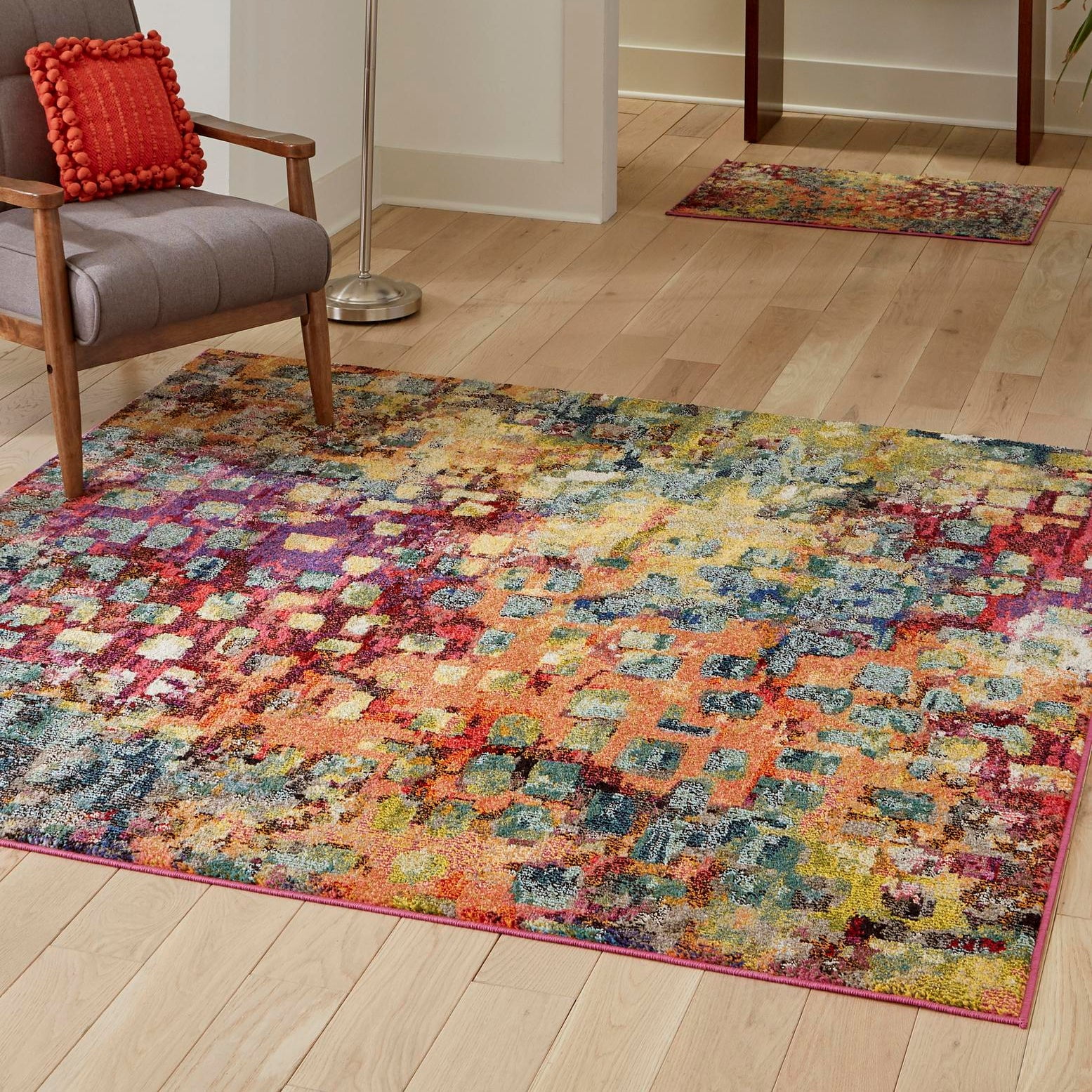 Unique Loom Jardin Collection Area Rug - Ivy (5' Square Multi/Cream ...