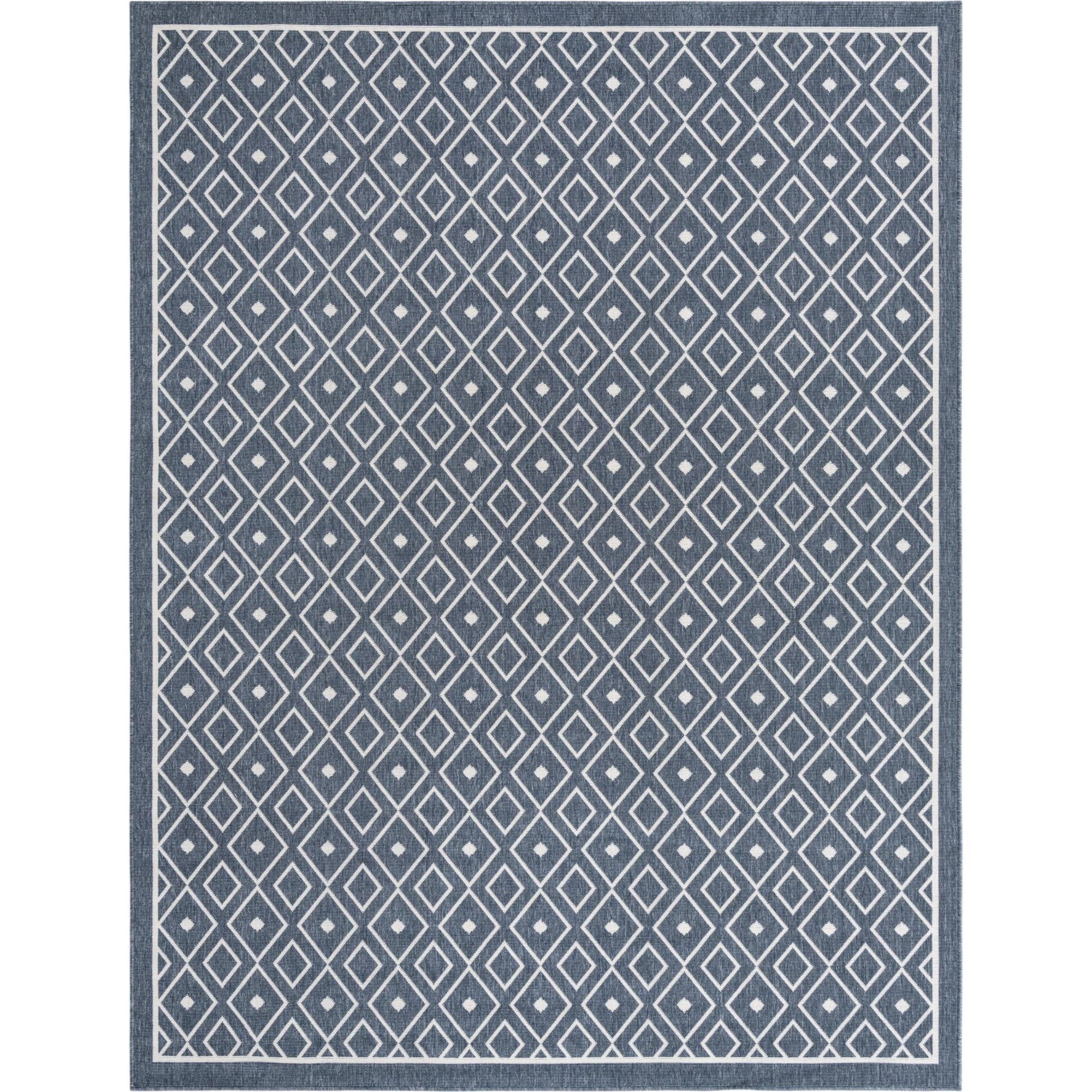 Unique Loom Kafes Indoor/Outdoor Trellis Rug Navy Blue/Ivory 7' 10" x ...