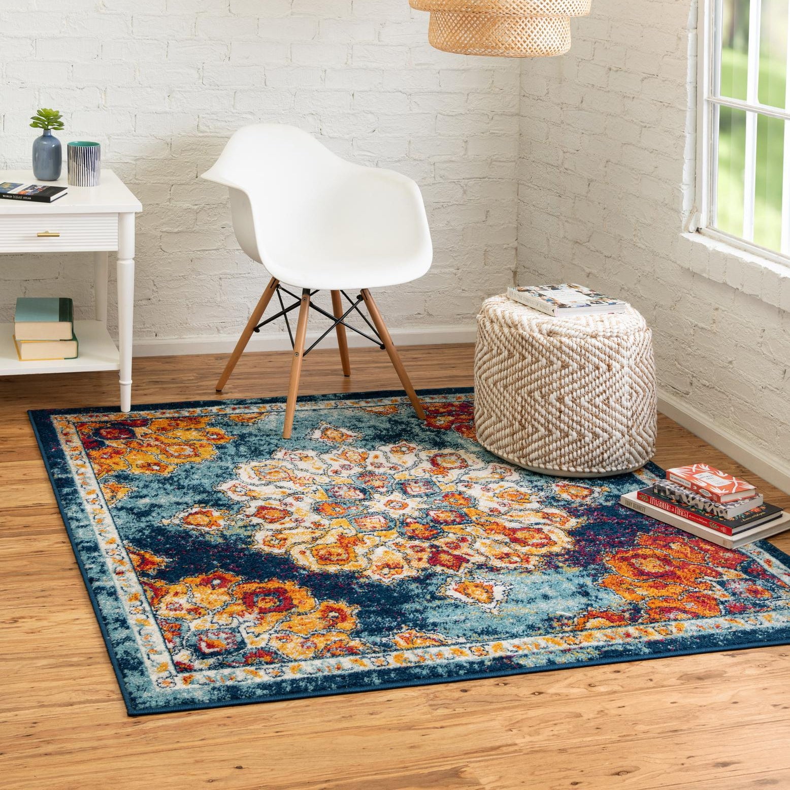 Unique Loom Parker Collection Area Rug - Kokulu (5' Square Multi/Blue ...