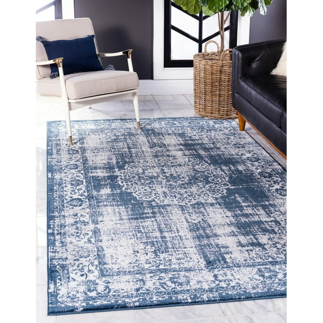 Unique Loom Leila Rug Dark Blue/Ivory 2' 2" x 3' 1" Perfect For Living ...