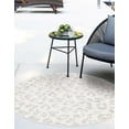 Unique Loom Leopard Indoor/Outdoor Safari Rug Ivory Gray 10' Round ...