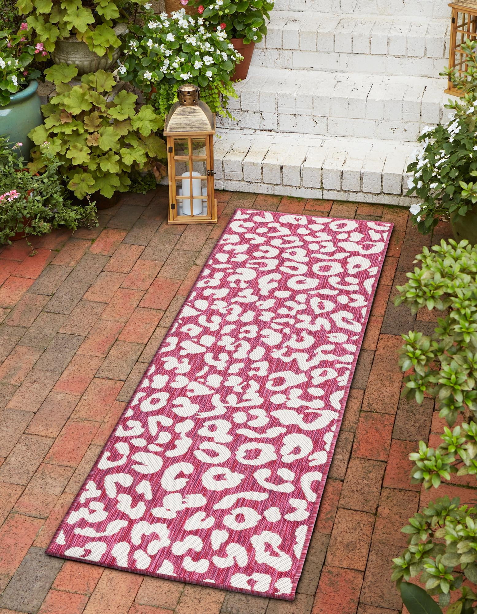 Unique Loom Outdoor Safari Collection Area Rug - Leopard (2' x 6 ...