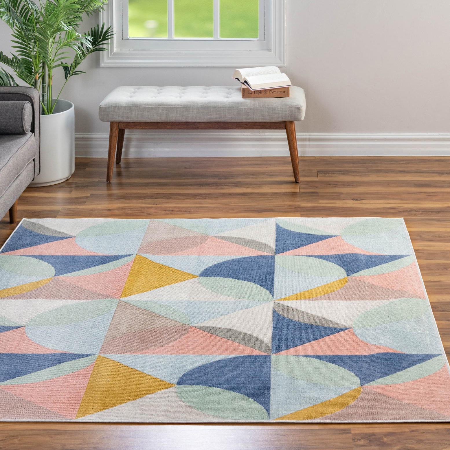 Unique Loom Lotus Collection Area Rug - King (6' Square Multi/Ivory ...