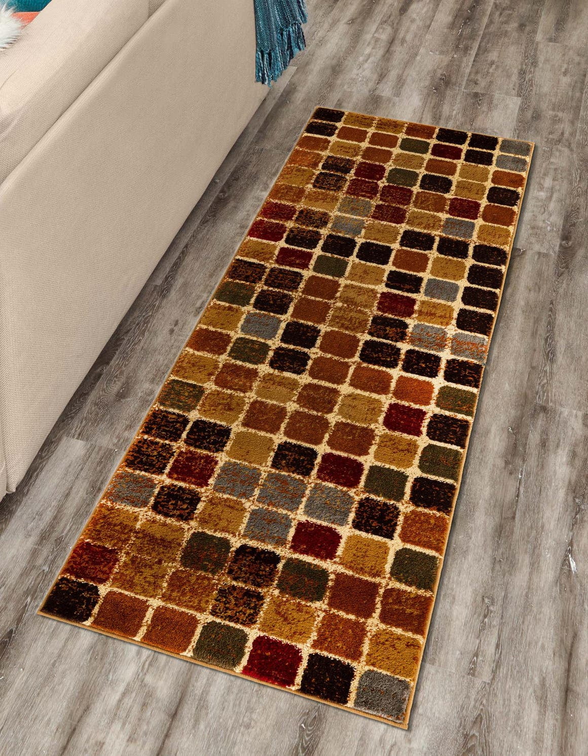 Unique Loom Lungo Cafe Rug ,Runner,2' 0" x 6' 1" Multi Modern Geometric ...