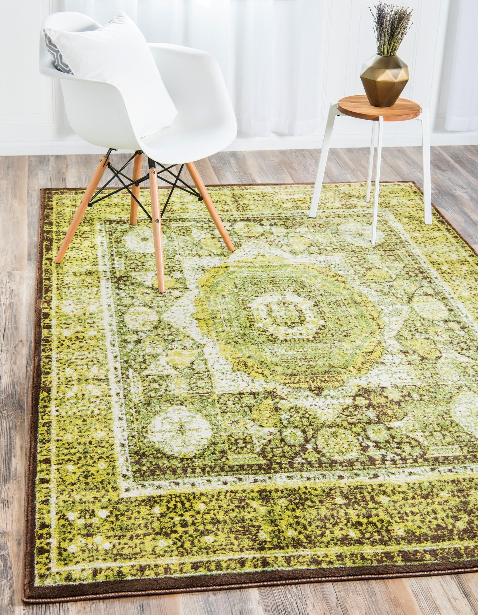 Unique Loom Lygos Imperial Rug Light Green/Brown 2' x 3' 1" Rectangle ...