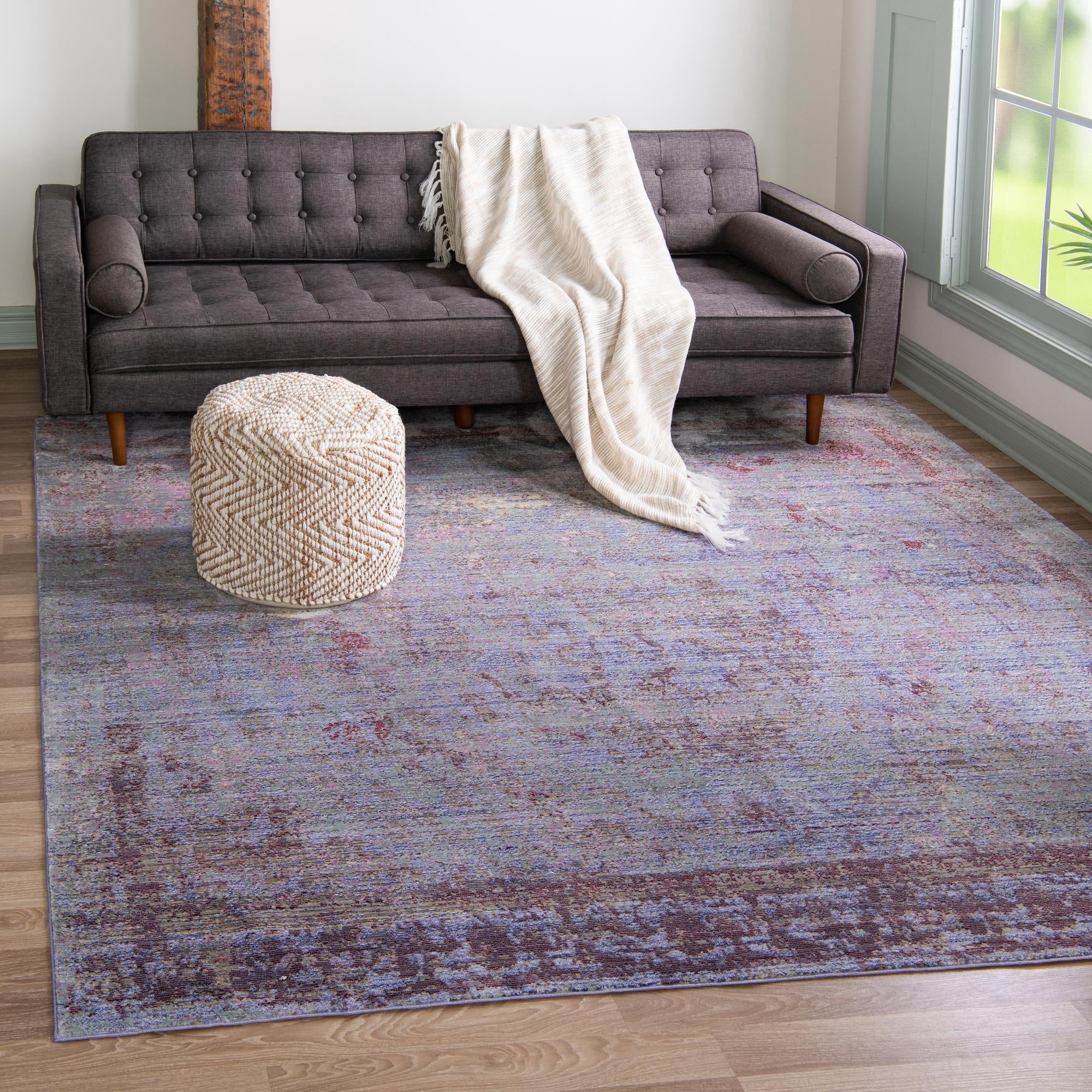 Unique Loom Austin Collection Area Rug - Lyrica (8' Square Violet/Brown ...
