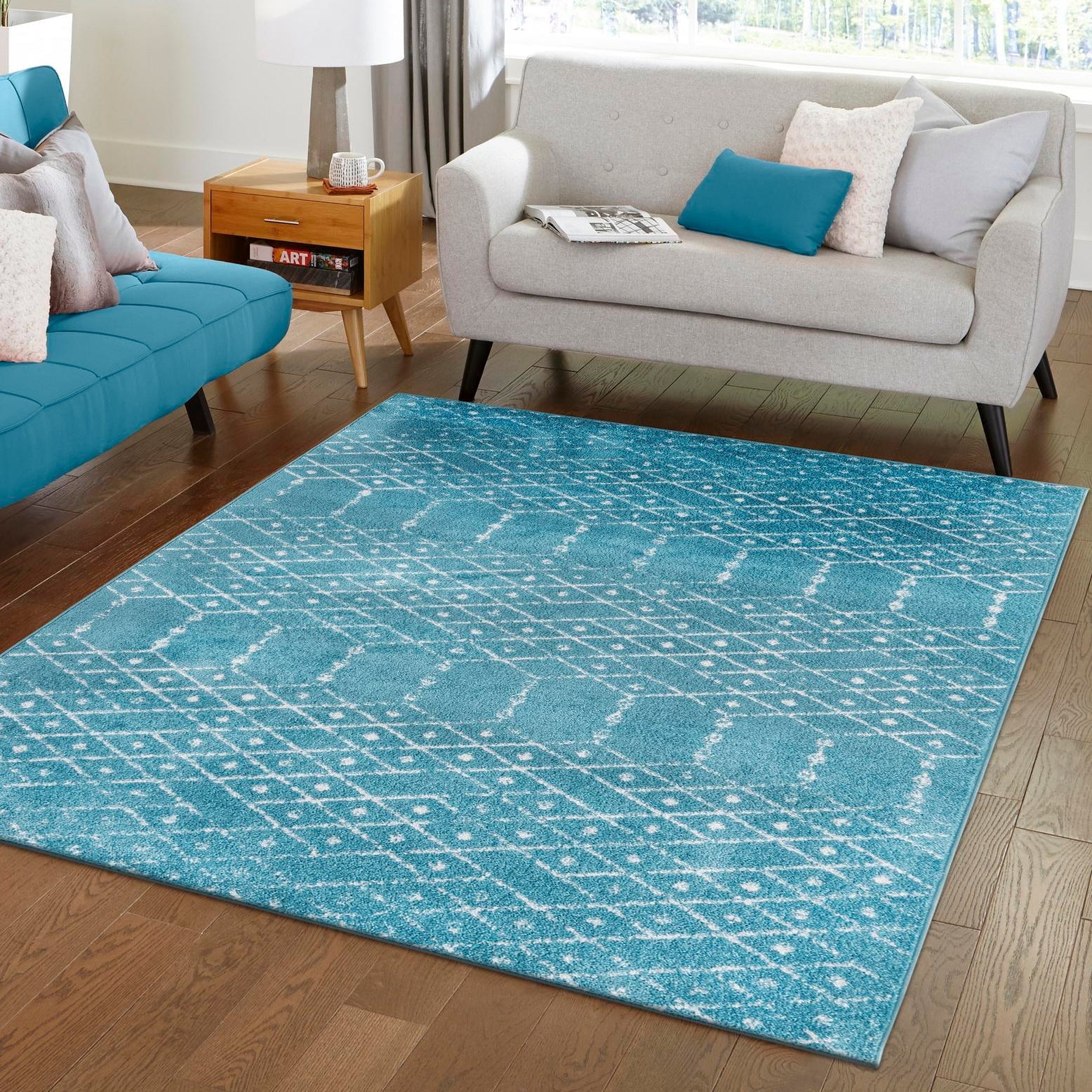Unique Loom Paxon Trellis Collection Area Rug - Maeve (6' x 9 ...