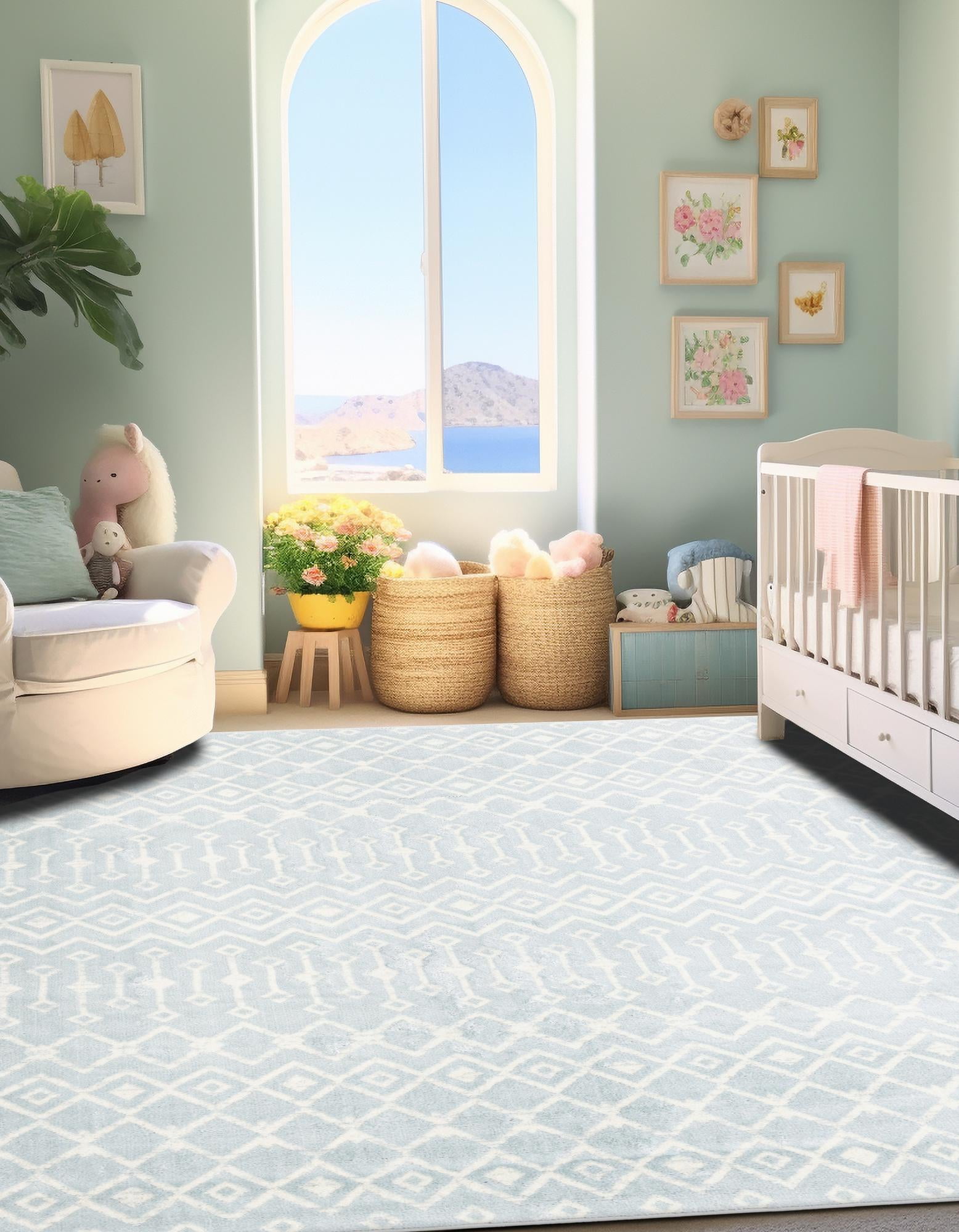 Unique Loom Moroccan Trellis Collection Area Rug - Mamounia (7' 10 ...