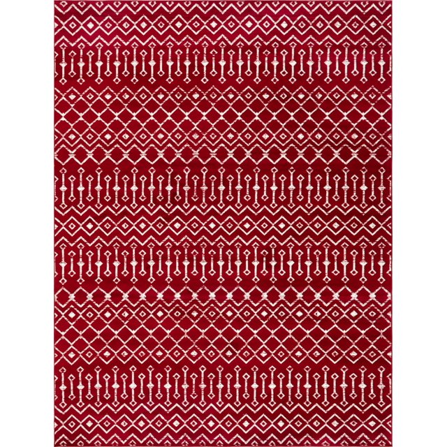 Unique Loom Moroccan Trellis Rug, Red/Ivory (9' 0 x 12' 0) - Walmart.com