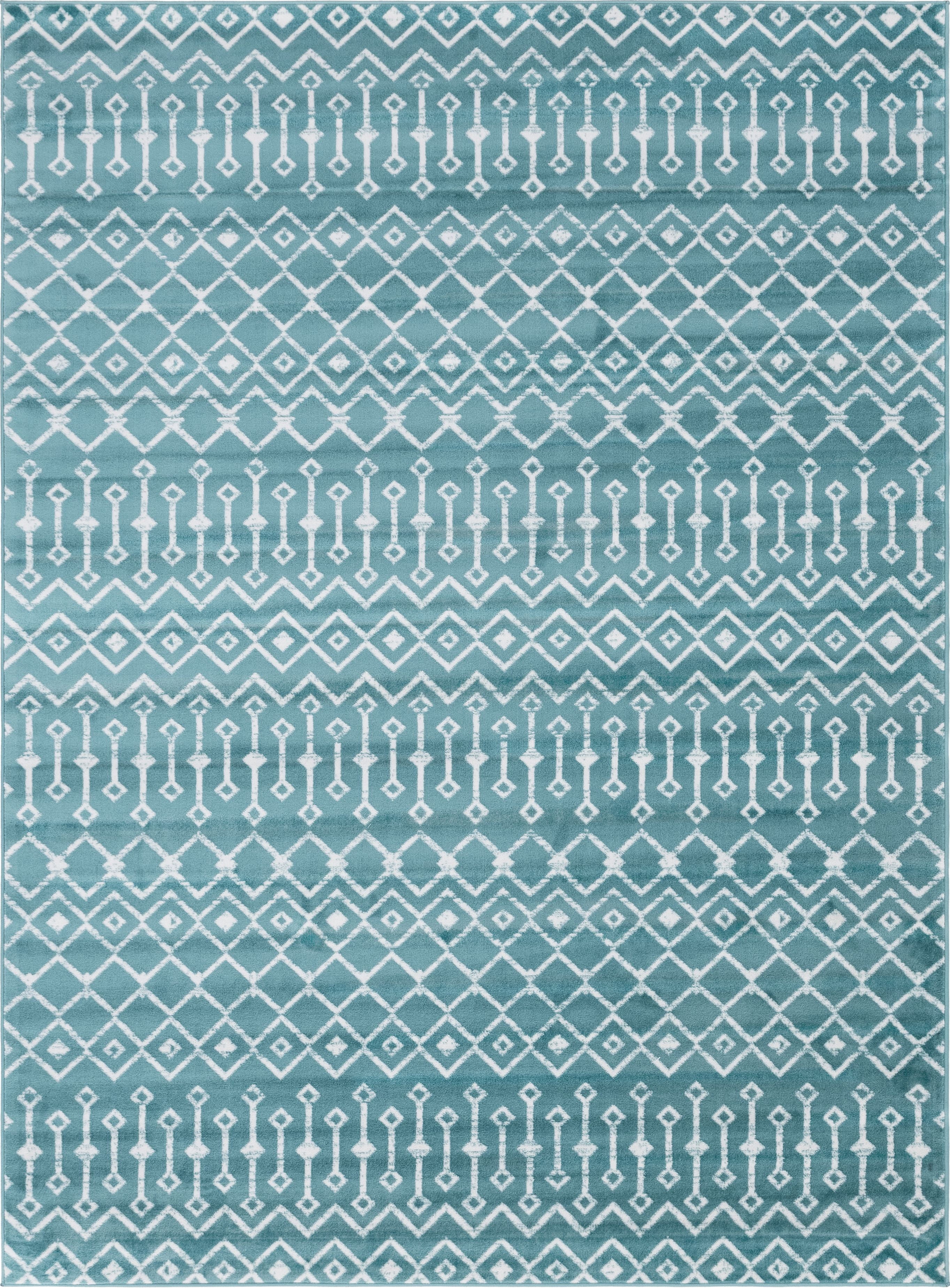 Unique Loom Moroccan Trellis Rug, Teal/Ivory (10' 8 x 16' 5) - Walmart.com