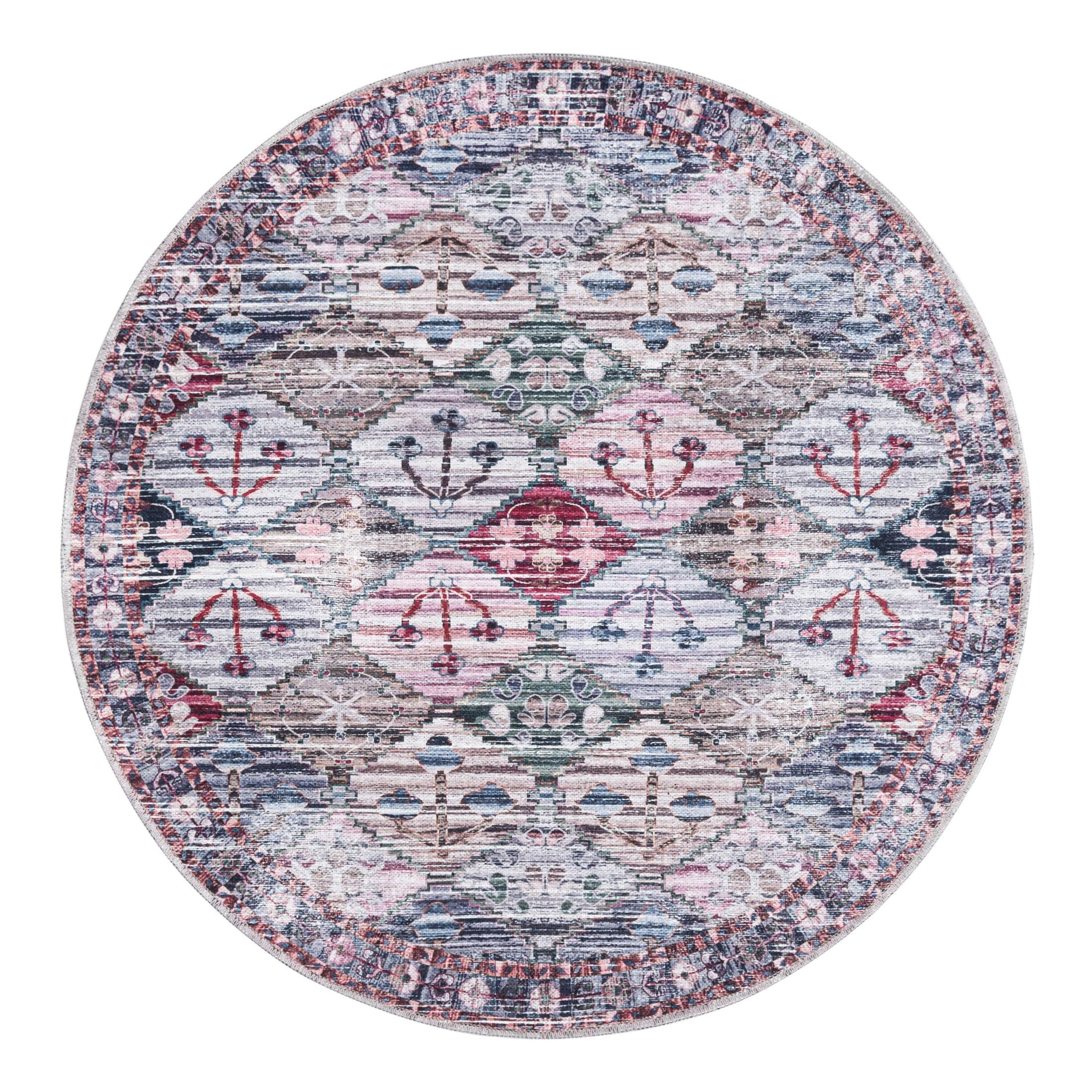 Unique Loom Mangata Collection Area Rug - Maya (3' 11" Round Multi/Blue ...