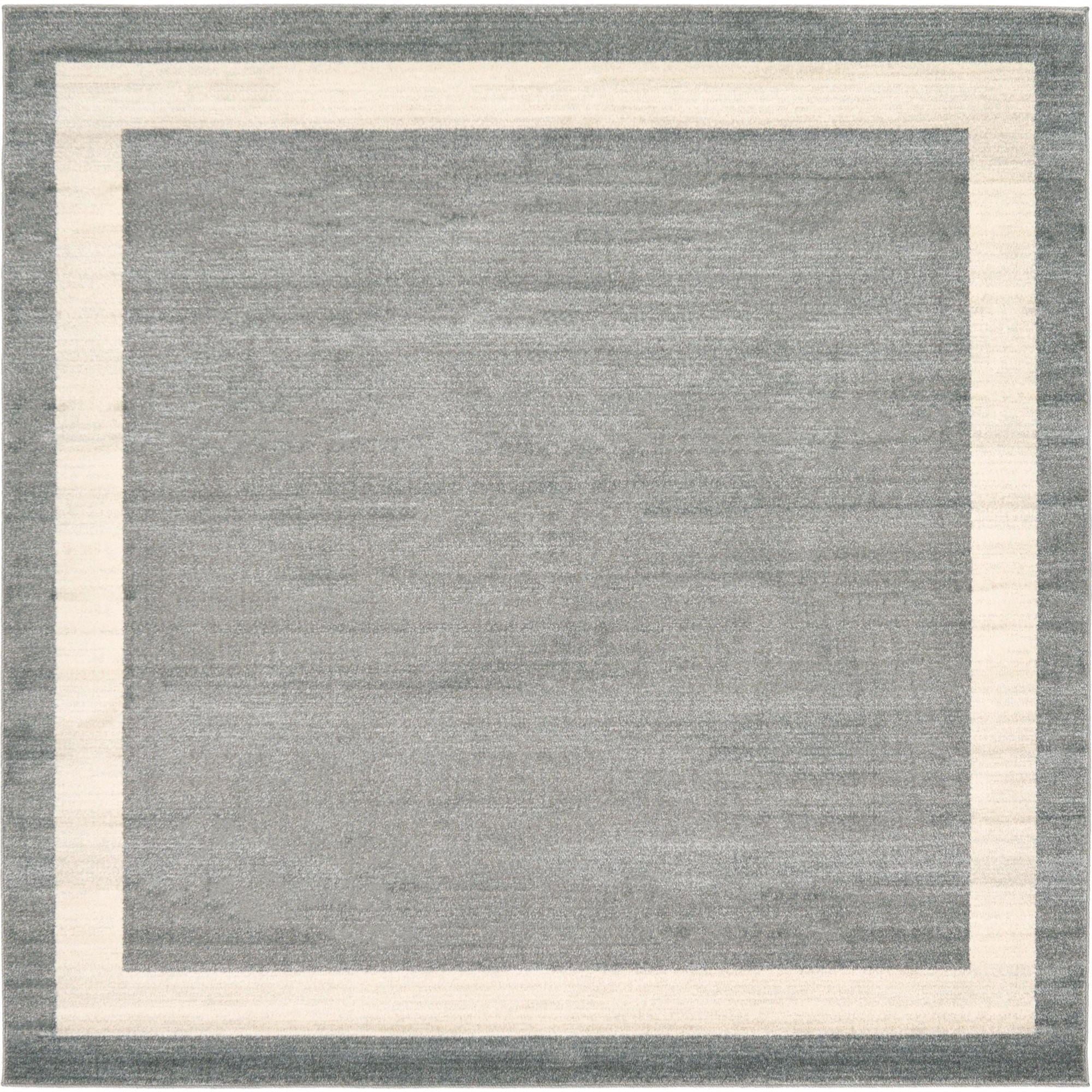 Unique Loom Del Mar Collection Area Rug - Maria (8' Square Gray/Ivory ...
