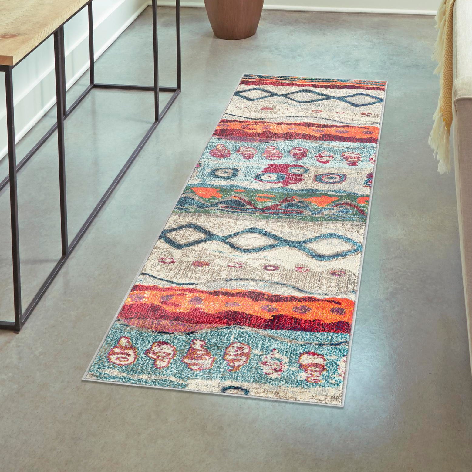 Unique Loom Vivid Collection Area Rug - Mary (2' x 8' Runner Multi ...