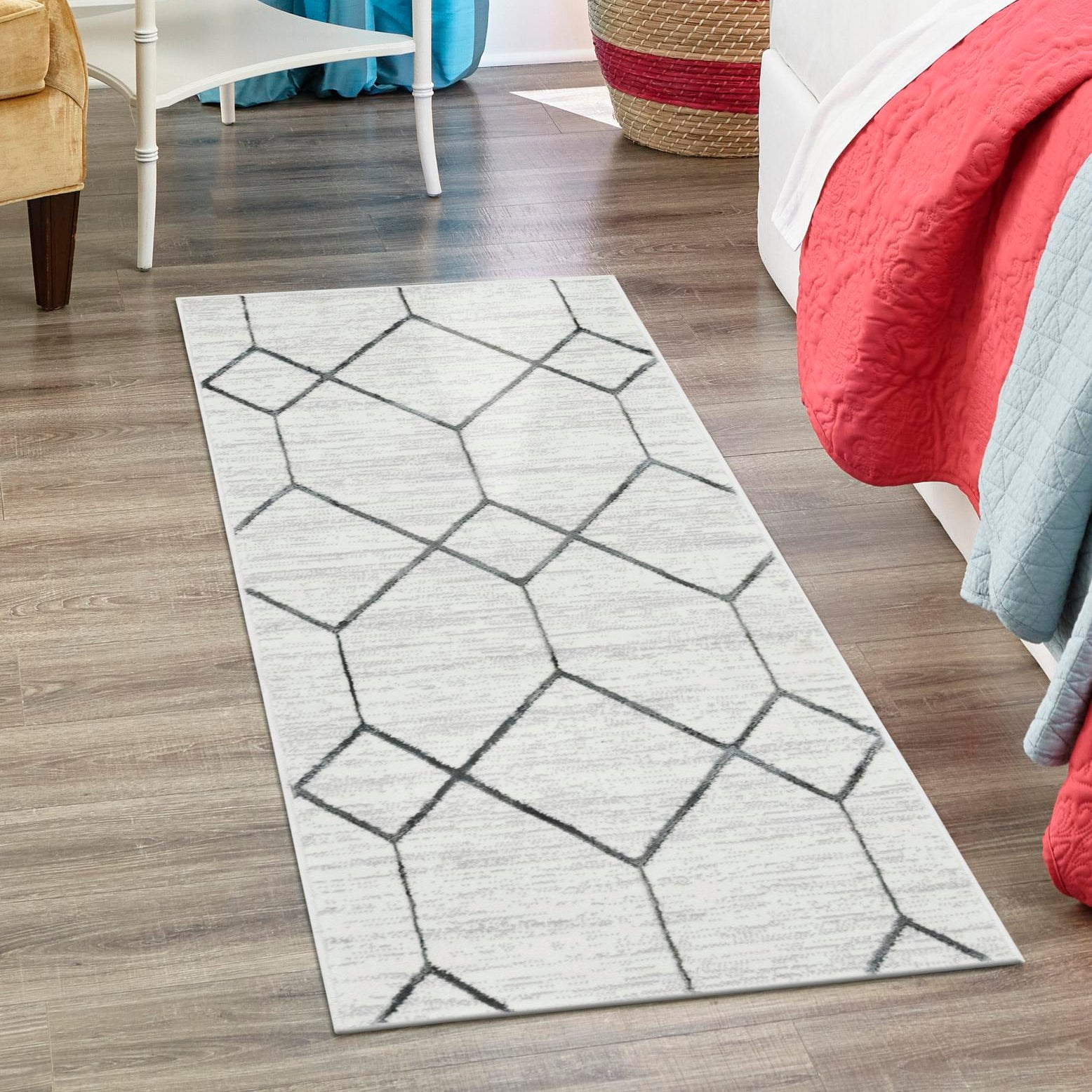 Unique Loom Matrix Trellis Collection Area Rug - Deco (2' x 6' 1 ...