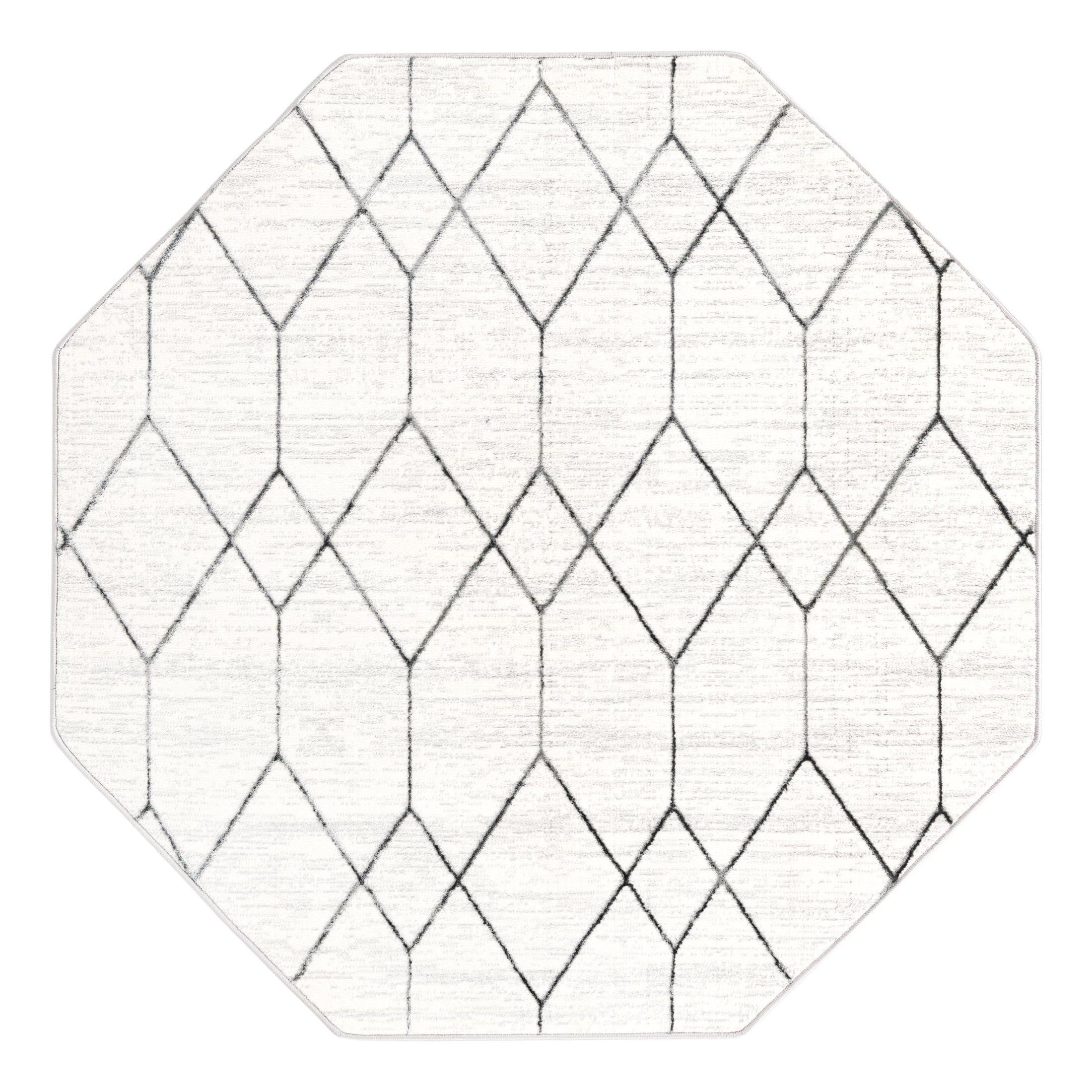 Unique Loom Matrix Trellis Collection Area Rug - Deco (5' 3" Octagon ...