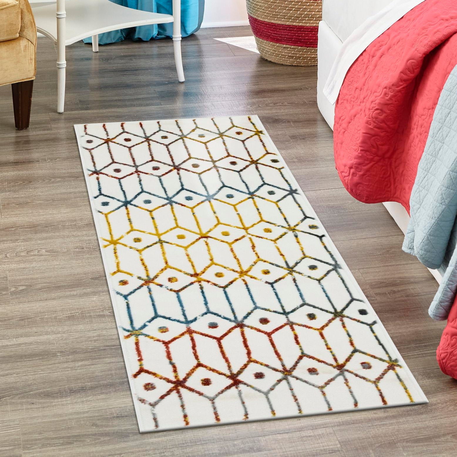 Unique Loom Matrix Trellis Collection Area Rug - Diamonds (2' x 6' 1 ...