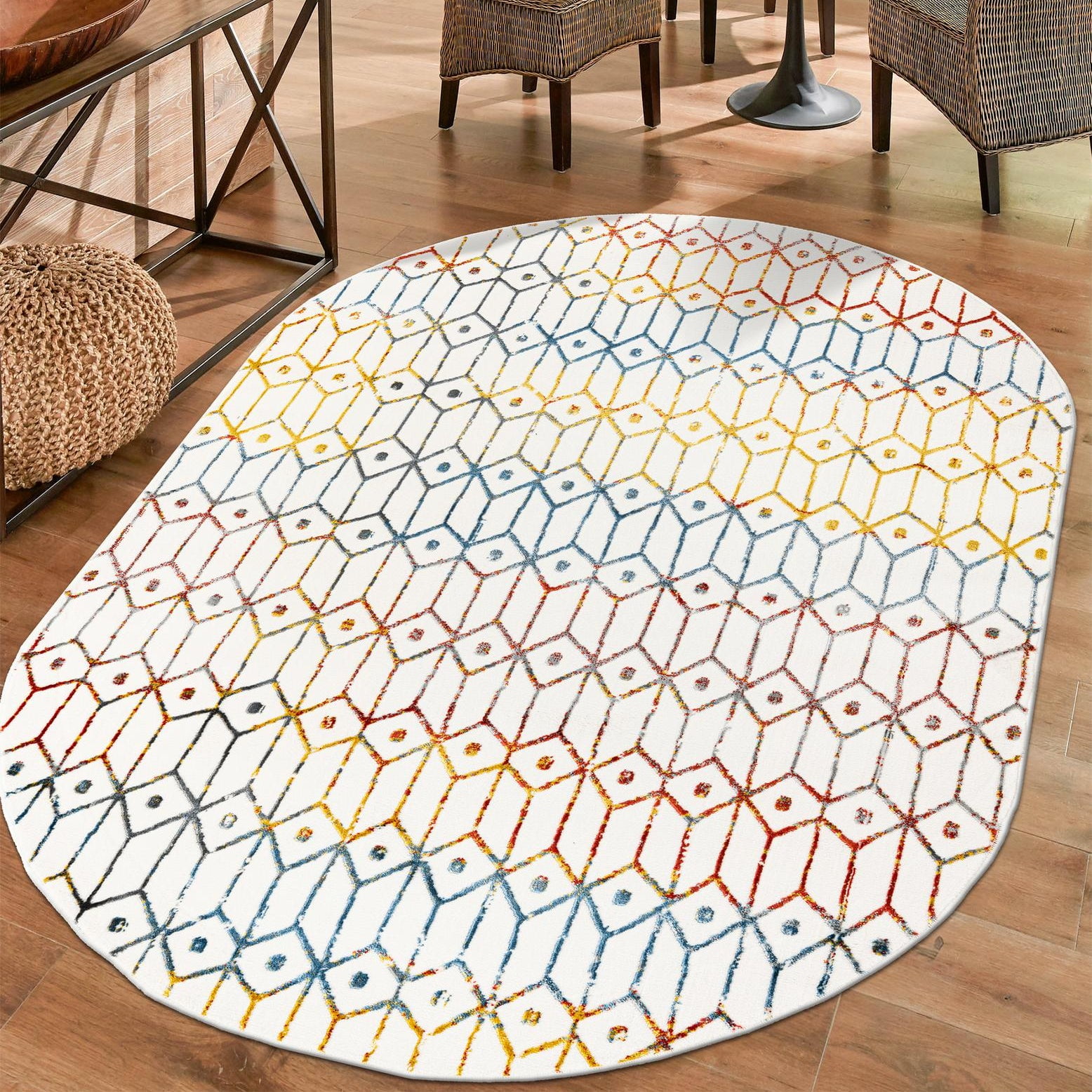 Unique Loom Matrix Trellis Collection Area Rug - Diamonds (5' 3" x 8 ...