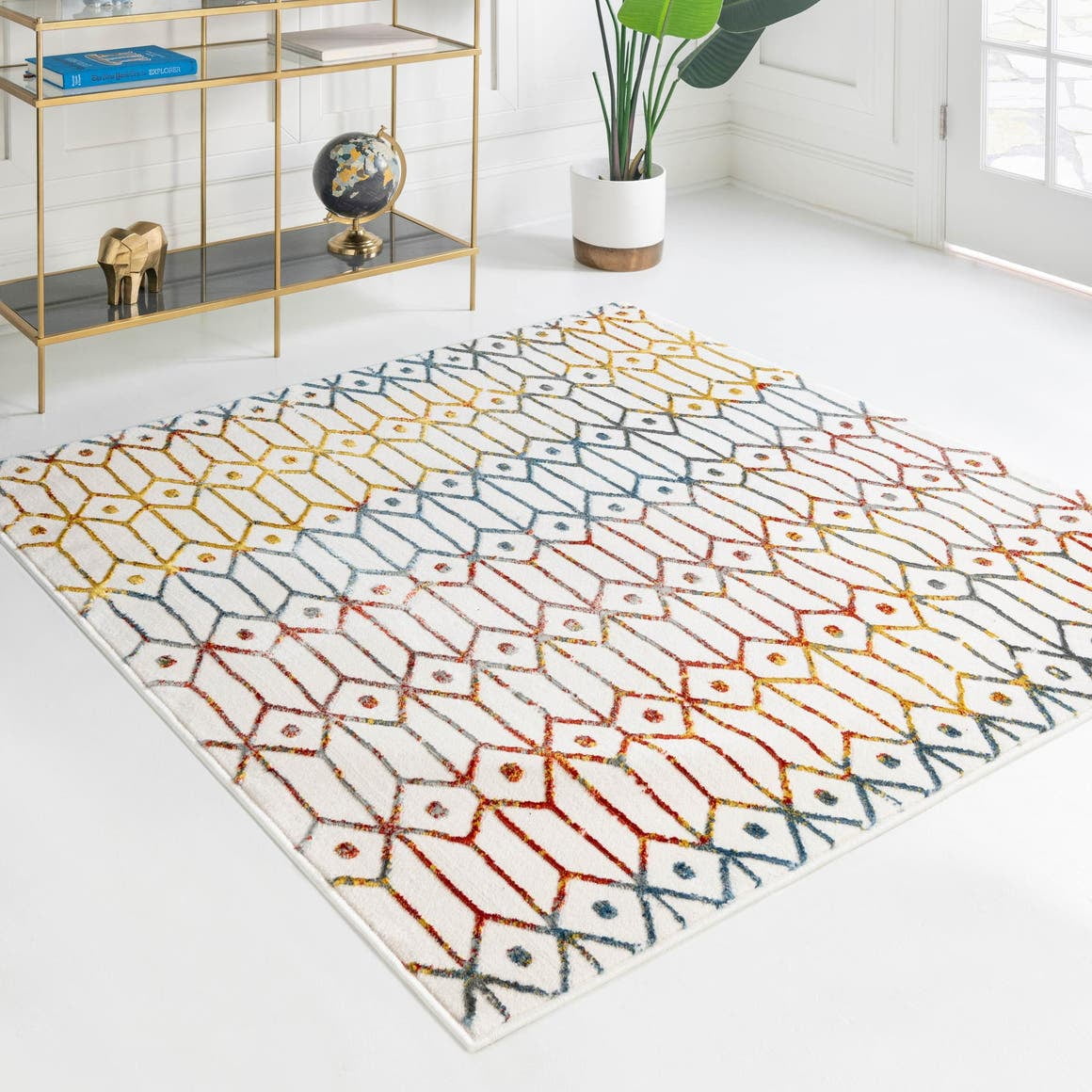 Unique Loom Matrix Trellis Collection Area Rug - Diamonds (7' Square ...