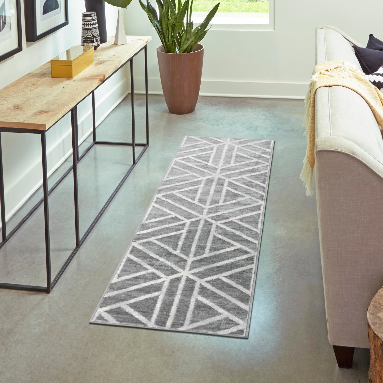 Unique Loom Matrix Trellis Collection Area Rug - Motif (2' x 6' 1 ...