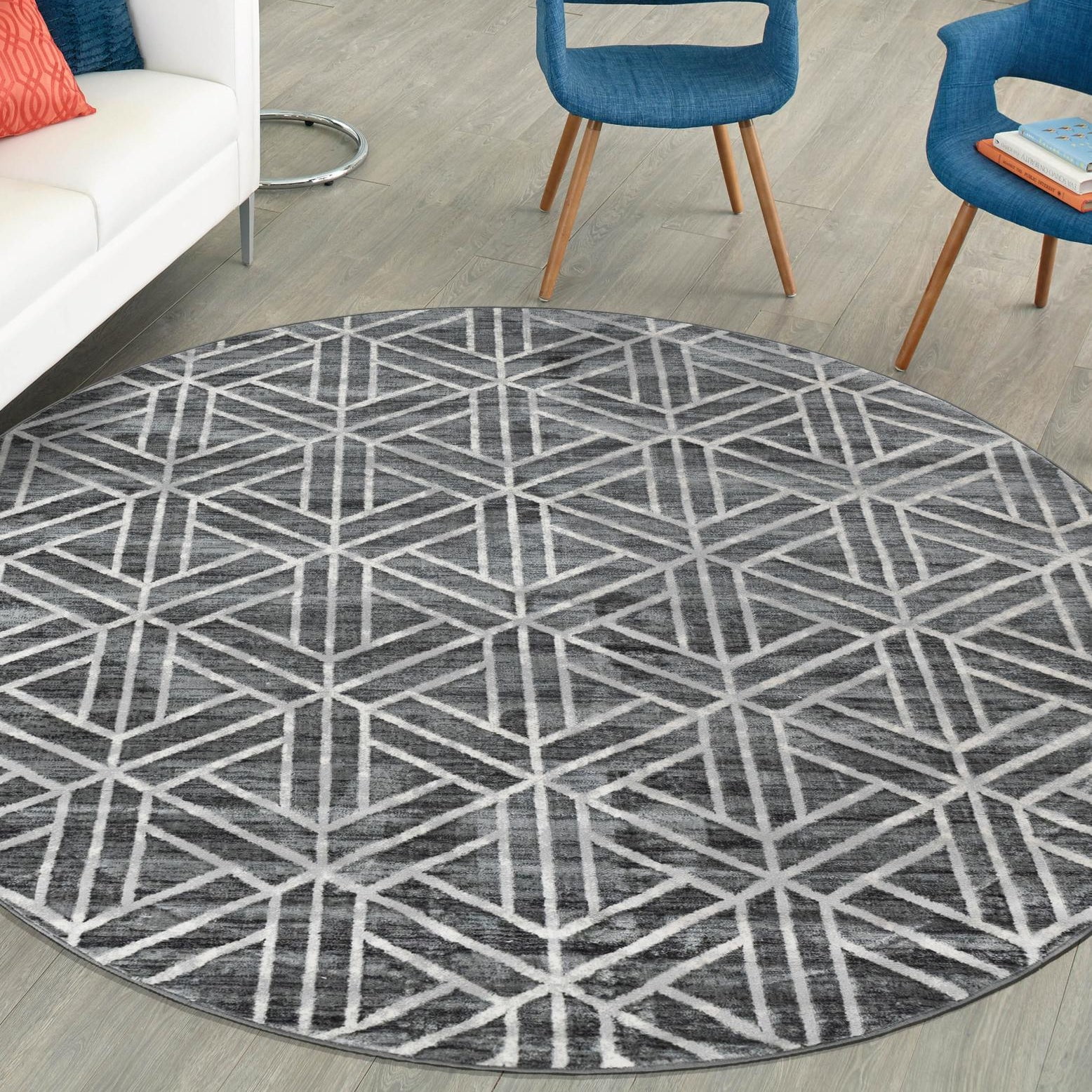 Unique Loom Matrix Trellis Collection Area Rug - Motif (5' 1" Round ...