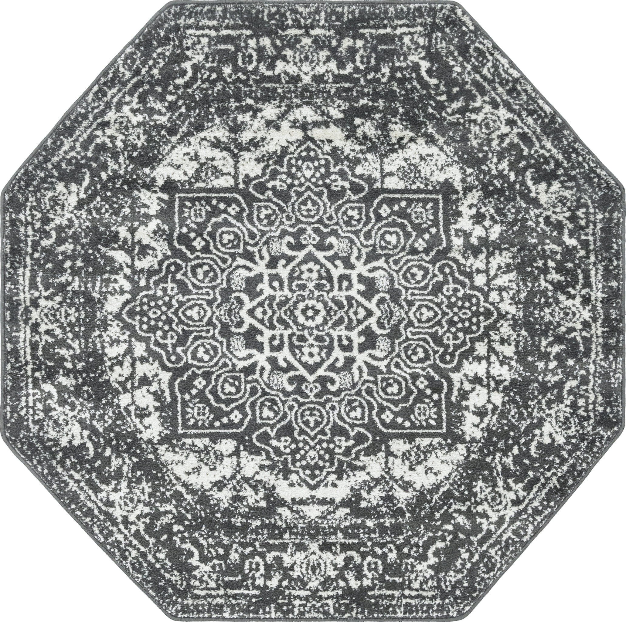 Unique Loom 5 Ft Octagon Rug in Dark Gray (3150293) - Walmart.com