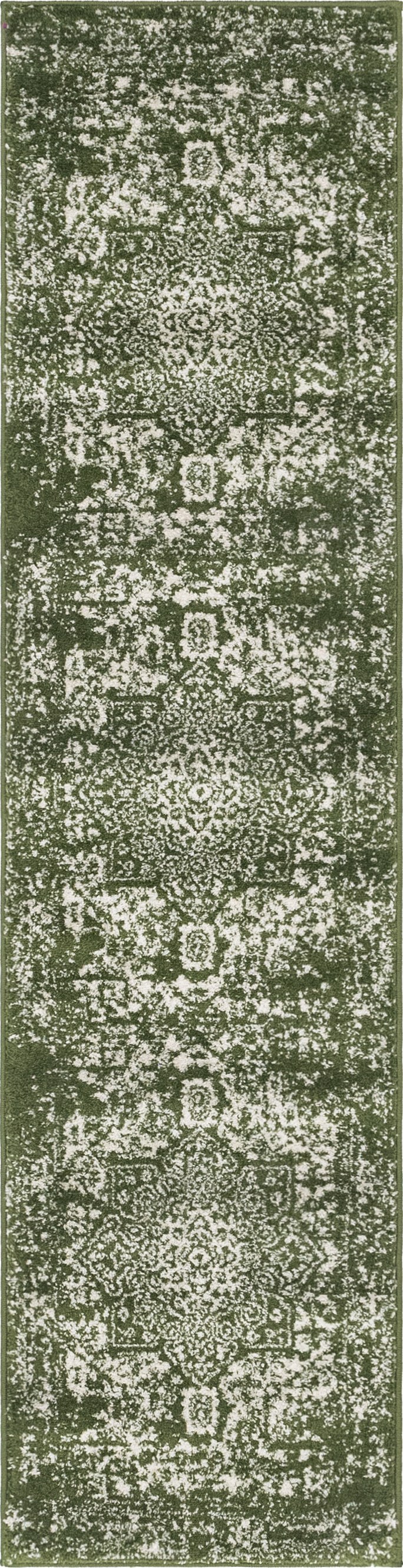 Unique Loom Medallion Richmond Rug Green/Ivory 2' x 8' Runner Medallion ...