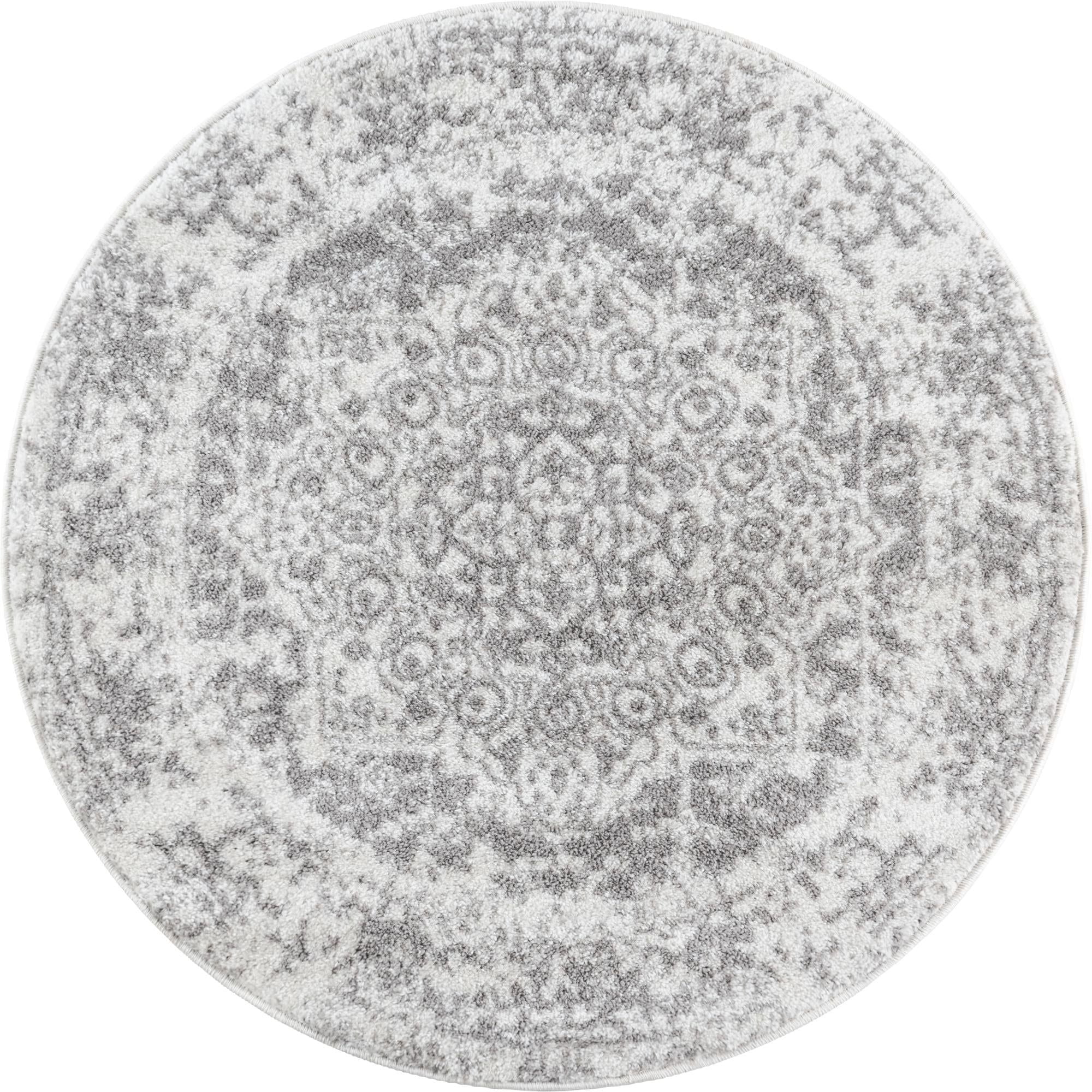 Unique Loom 3 Ft Round Rug in White (3150260) - Walmart.com