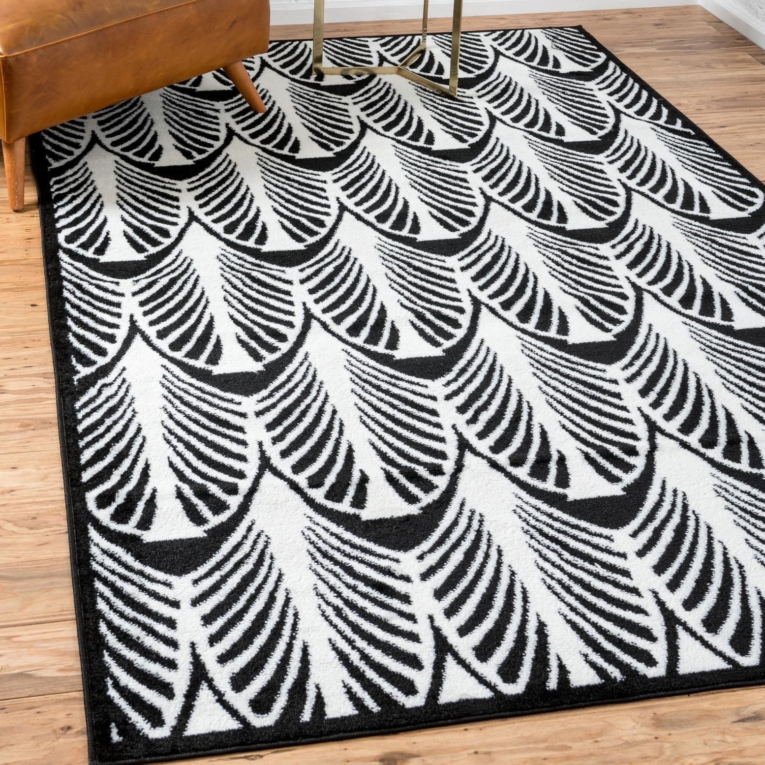 Unique Loom Metro Collection Area Rug - Feathers (5' 3" x 8' Rectangle ...