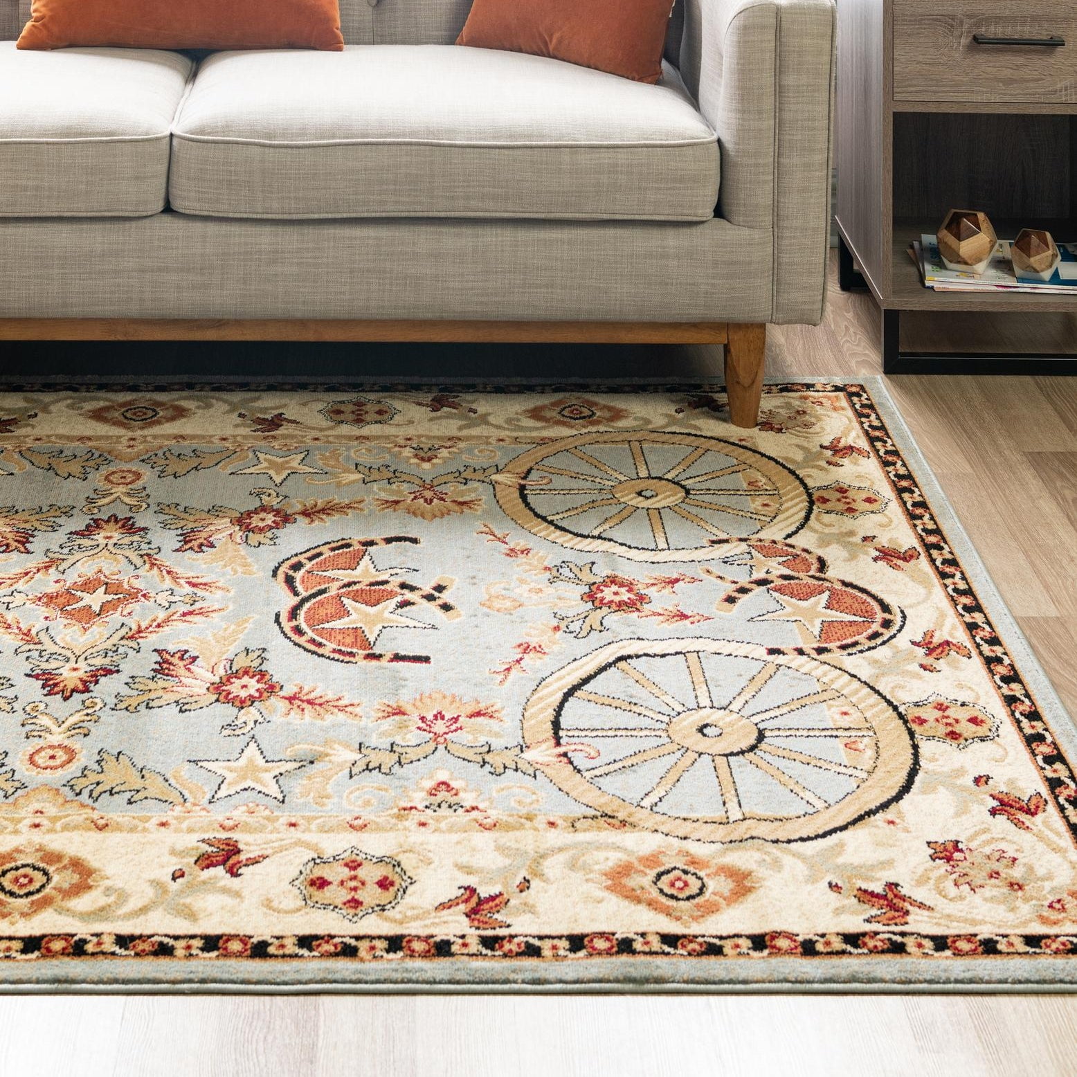 Unique Loom Pioneer Collection Area Rug - Missoula (7' 10" x 10' Rectangle Blue/Beige) - Walmart.com