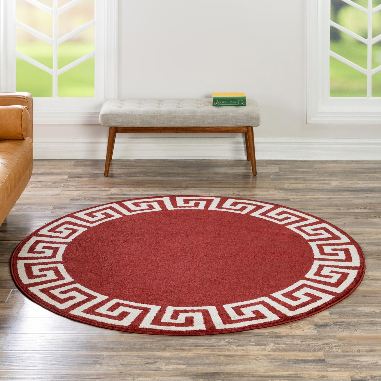 Unique Loom Athens Collection Area Rug - Modern (6' 1" Round Terracotta ...