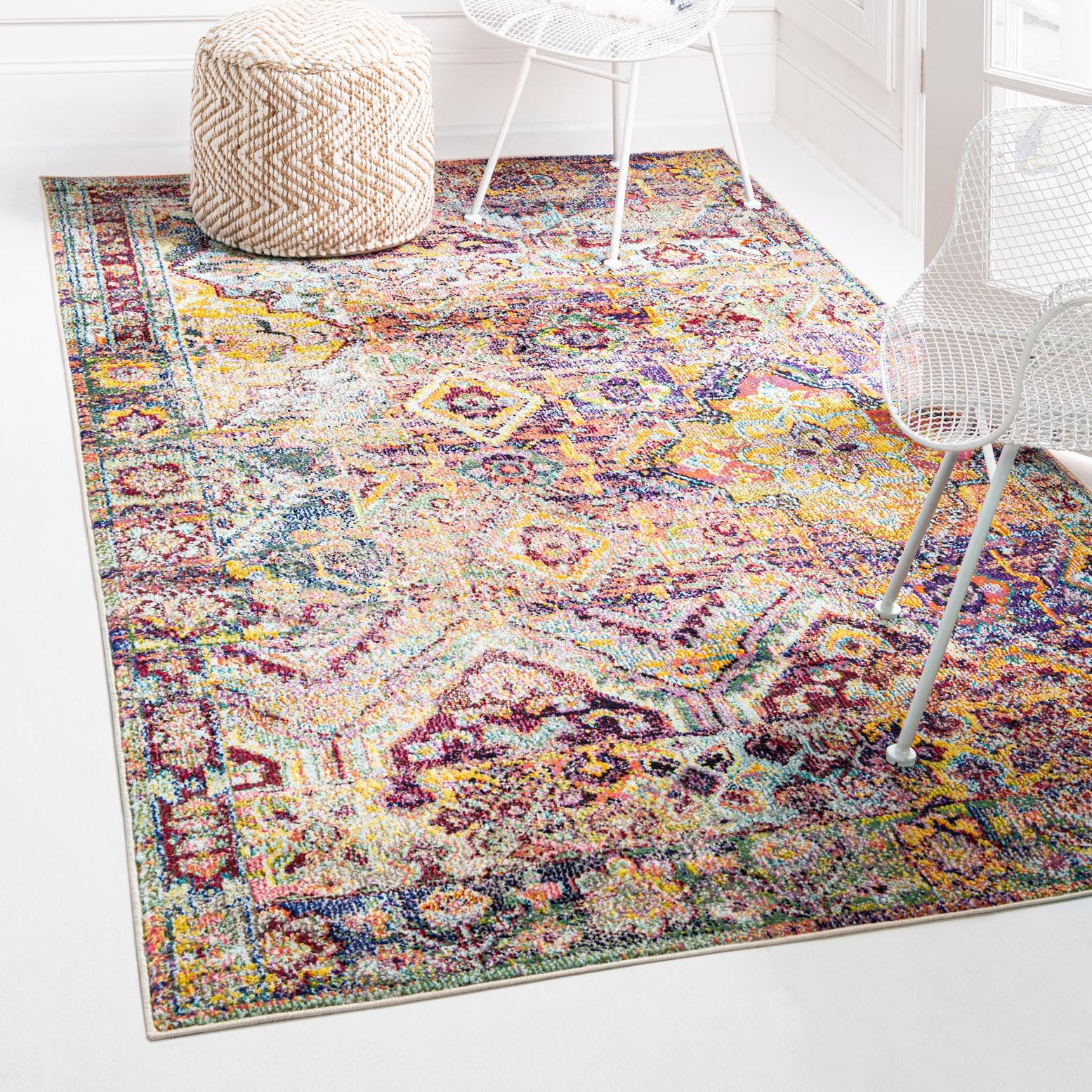 Unique Loom Monterey Collection Area Rug - Aztec (4' 1" x 6' 1 ...