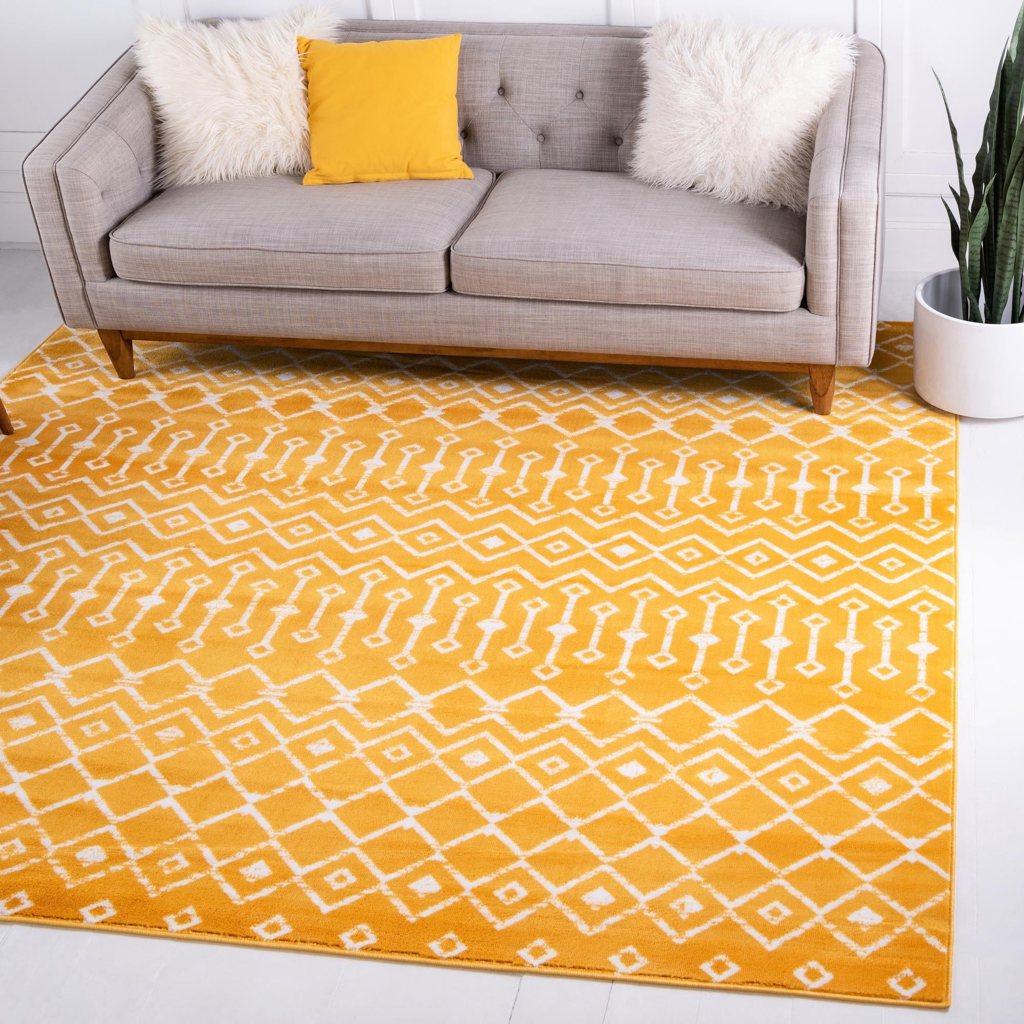 Unique Loom Moroccan Trellis Collection Area Rug - Mamounia (8' Square ...