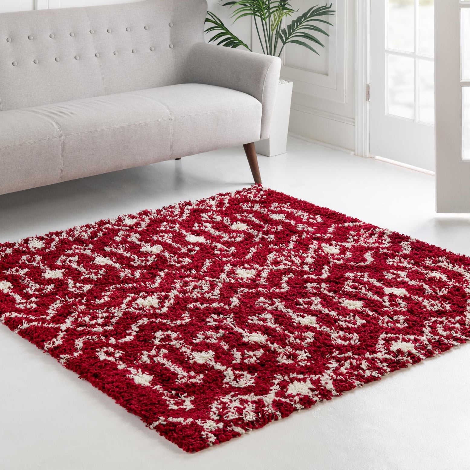 Unique Loom Moroccan Trellis Shag Collection Area Rug - Meknes (5' 3 ...