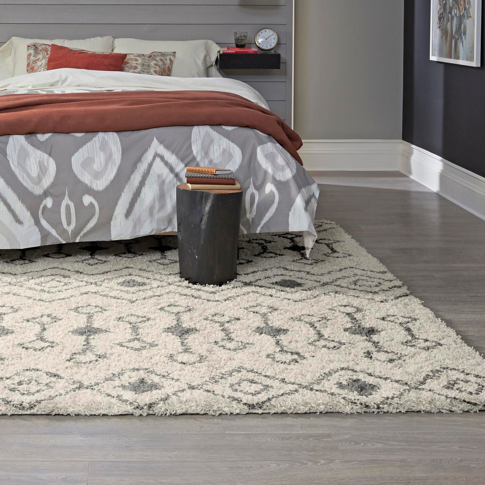 Unique Loom Moroccan Trellis Shag Collection Area Rug - Meknes (5' 3 ...