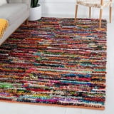 Unique Loom Braided Chindi Collection Area Rug - Multi-Striped (2' x 3 ...