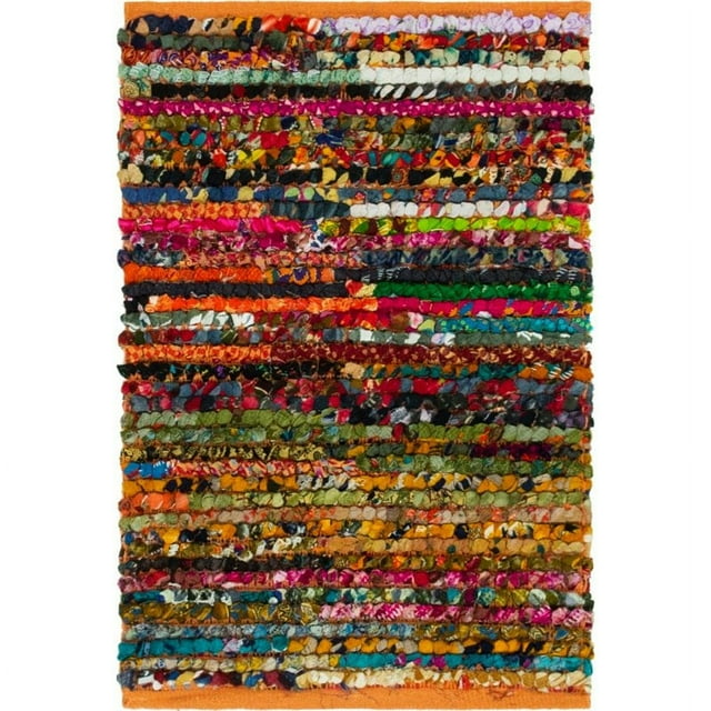 Unique Loom Multi-Striped Braided Chindi Rug - Walmart.com
