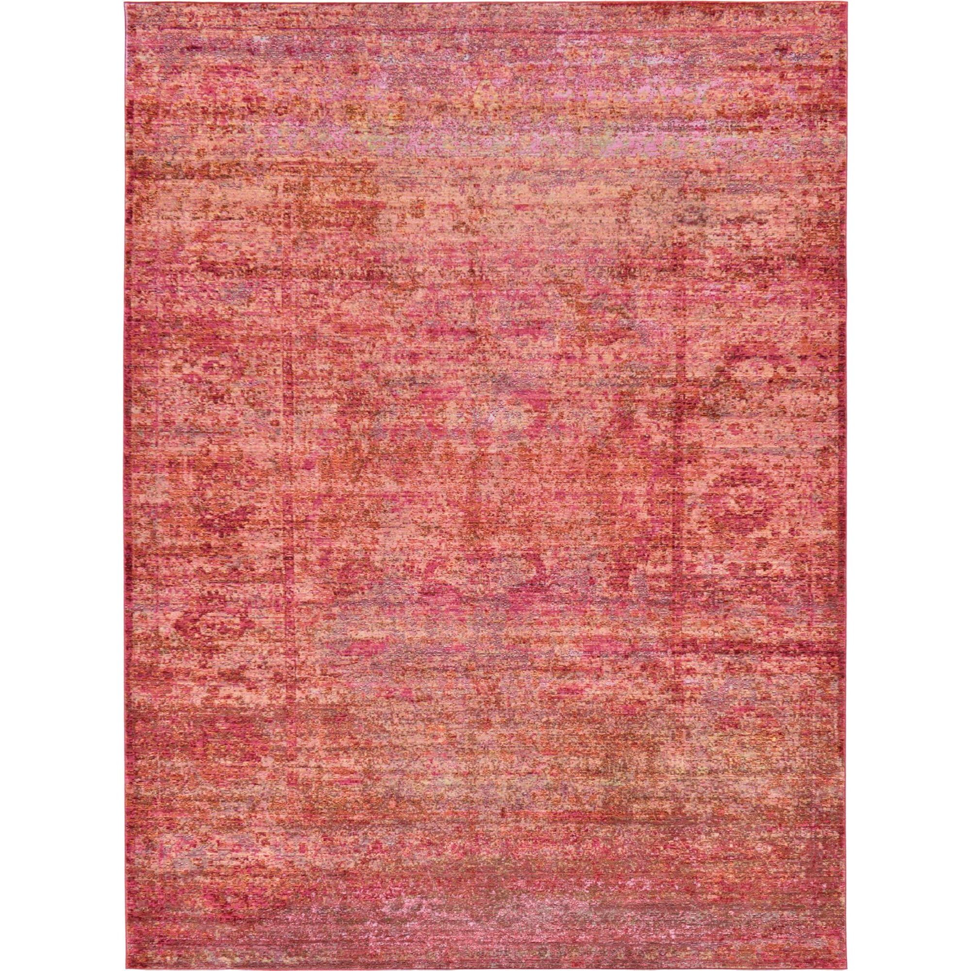 Unique Loom Muse Austin Rug Red/Ivory 7' 1" x 10' Rectangle Abstract ...