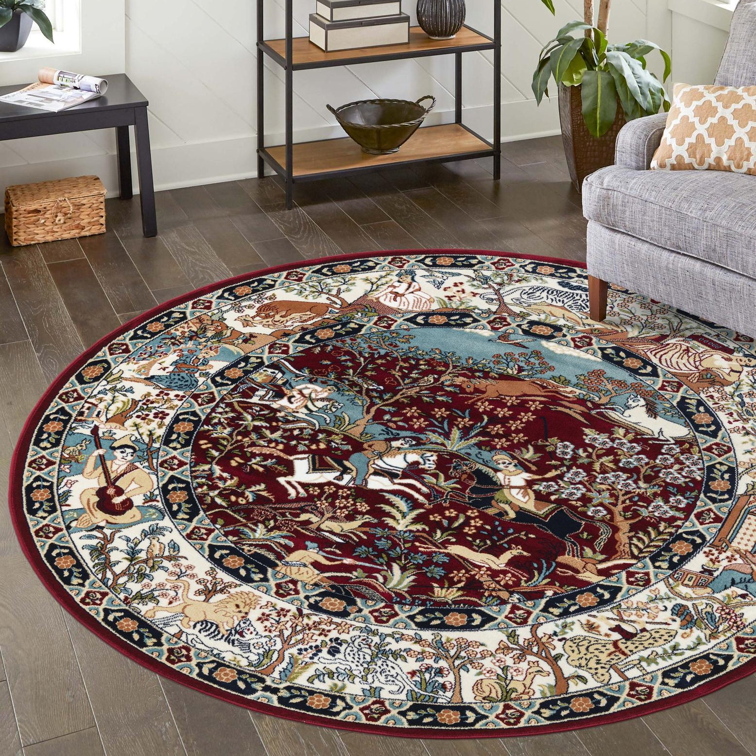 Unique Loom Narenj Collection Area Rug - Birmingham (5' 1" Round ...